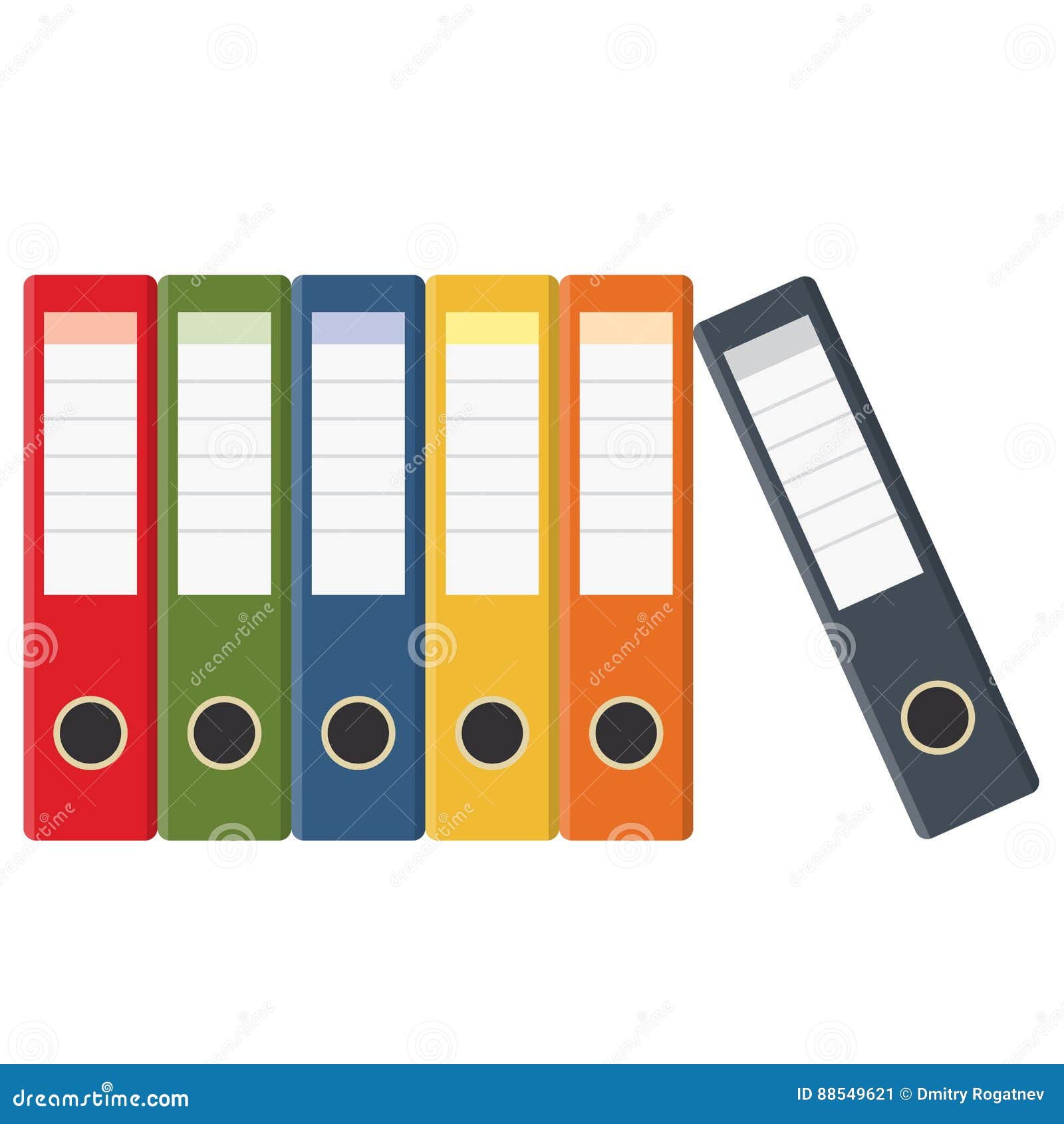 Set of Colored Ring Binders Stock Vector - Illustration of isolated ...