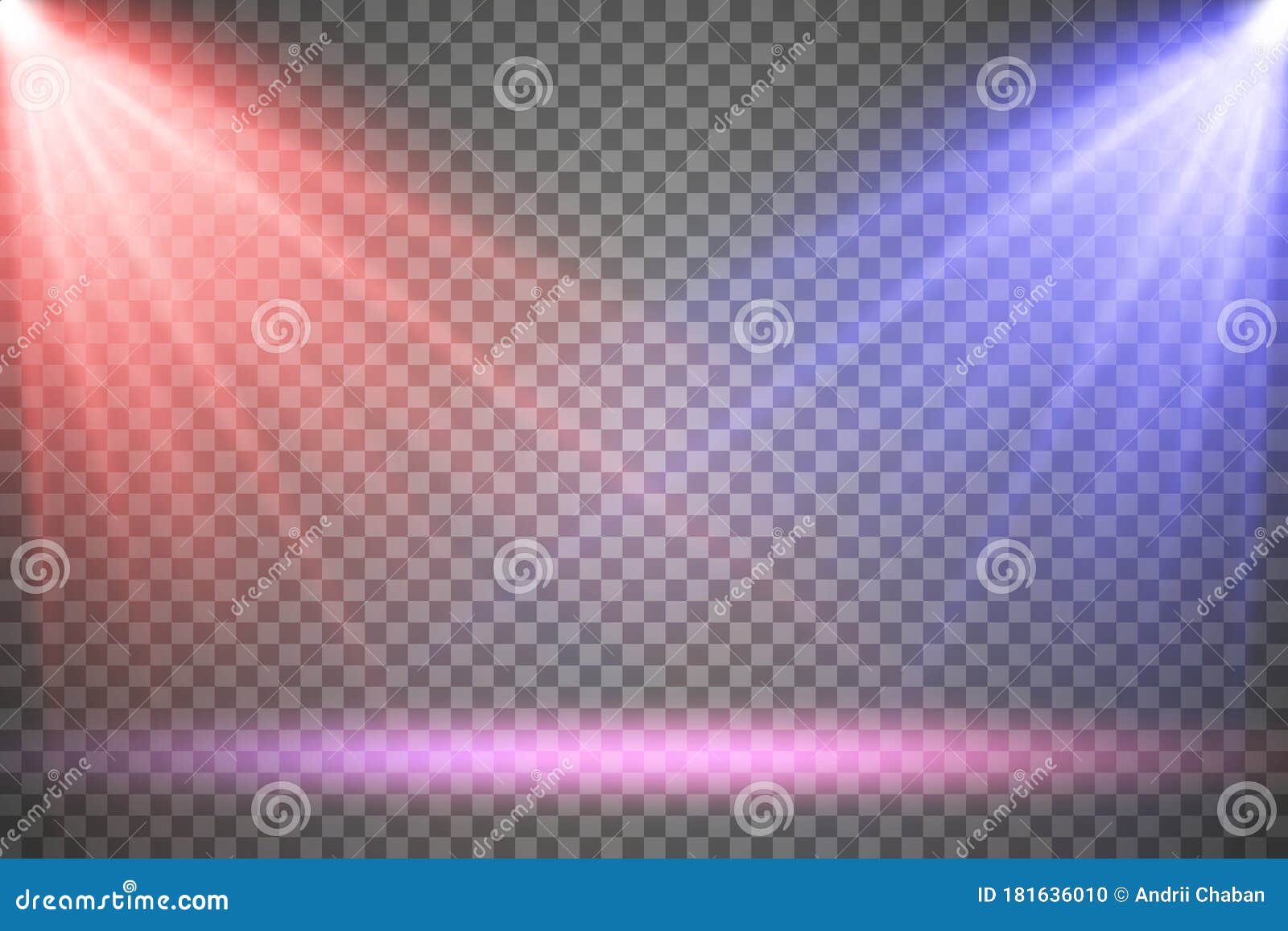 Set of Colored Searchlights on a Transparent Background. Bright ...