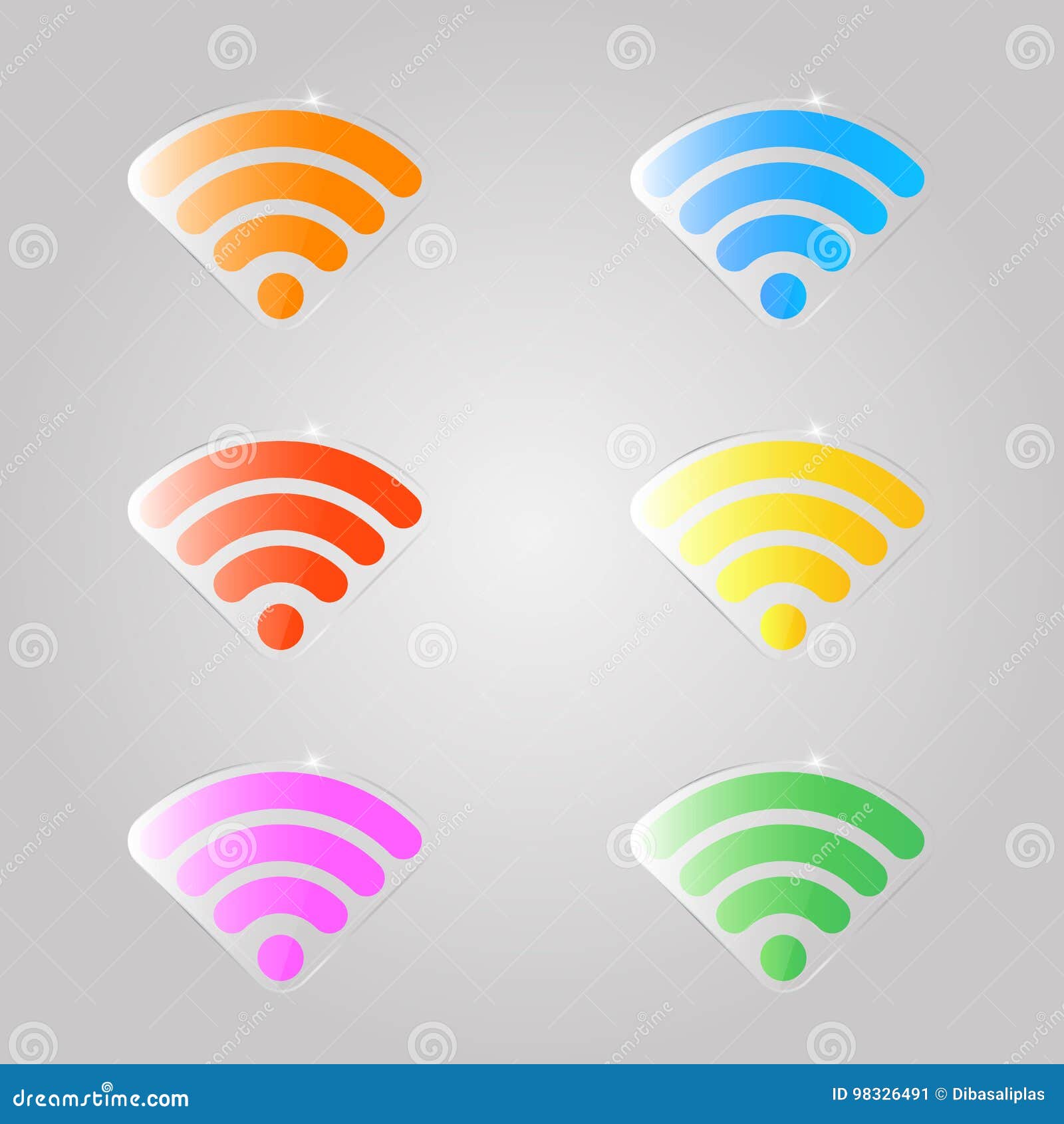 A Set of Colored Signs for a Wifi. Stock Vector - Illustration of ...