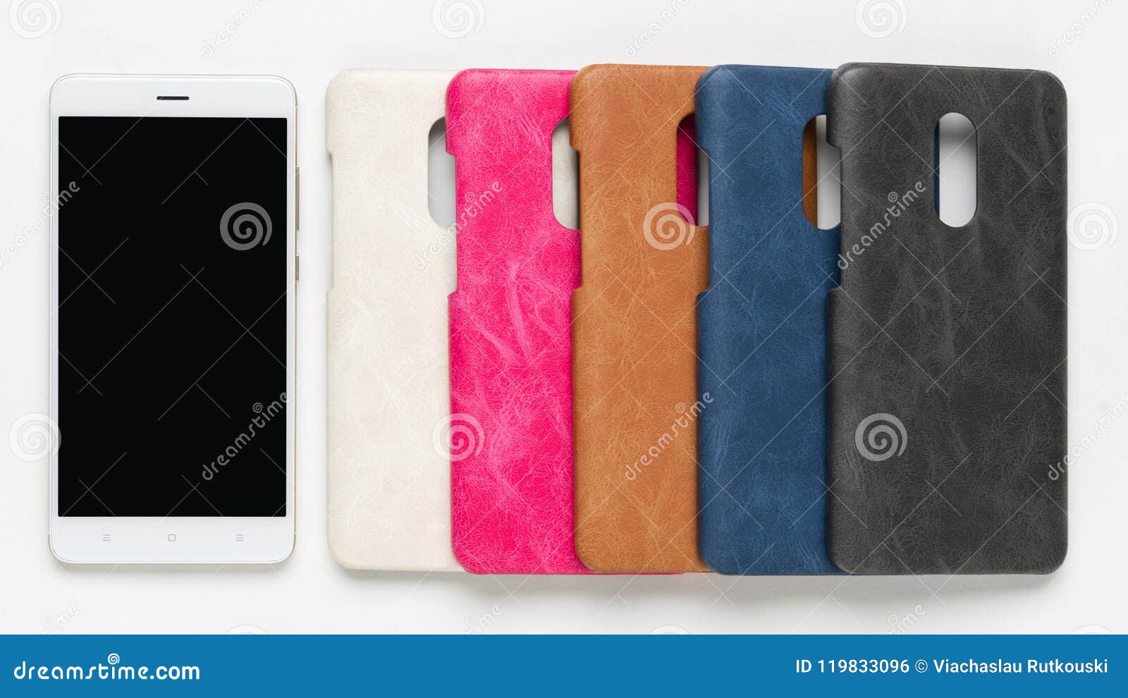 Set of Colored Silicone Back Covers for Smartphone Stock Photo - Image ...