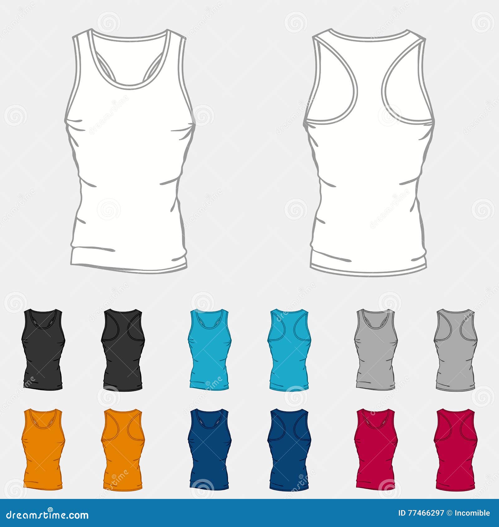 Set of Colored Singlets Templates for Men Stock Vector - Illustration ...