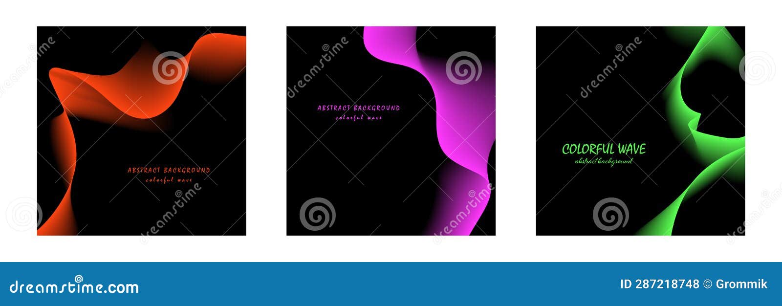 Set of Colored Smoky Gradients. Template of Dynamic Forms Stock Vector - Illustration of trend ...