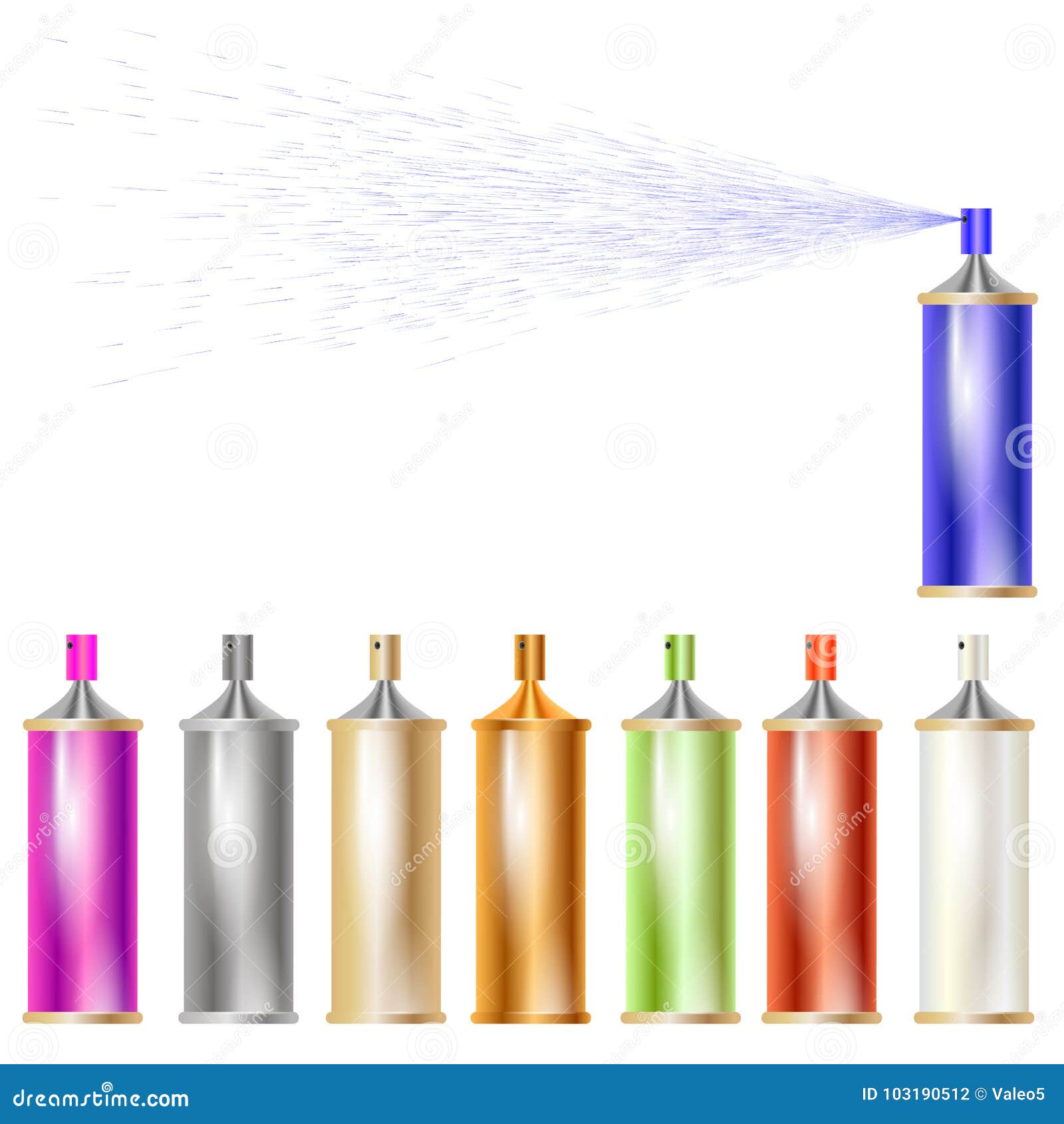 Set of Colored Sprays Isolated Stock Illustration - Illustration of ...