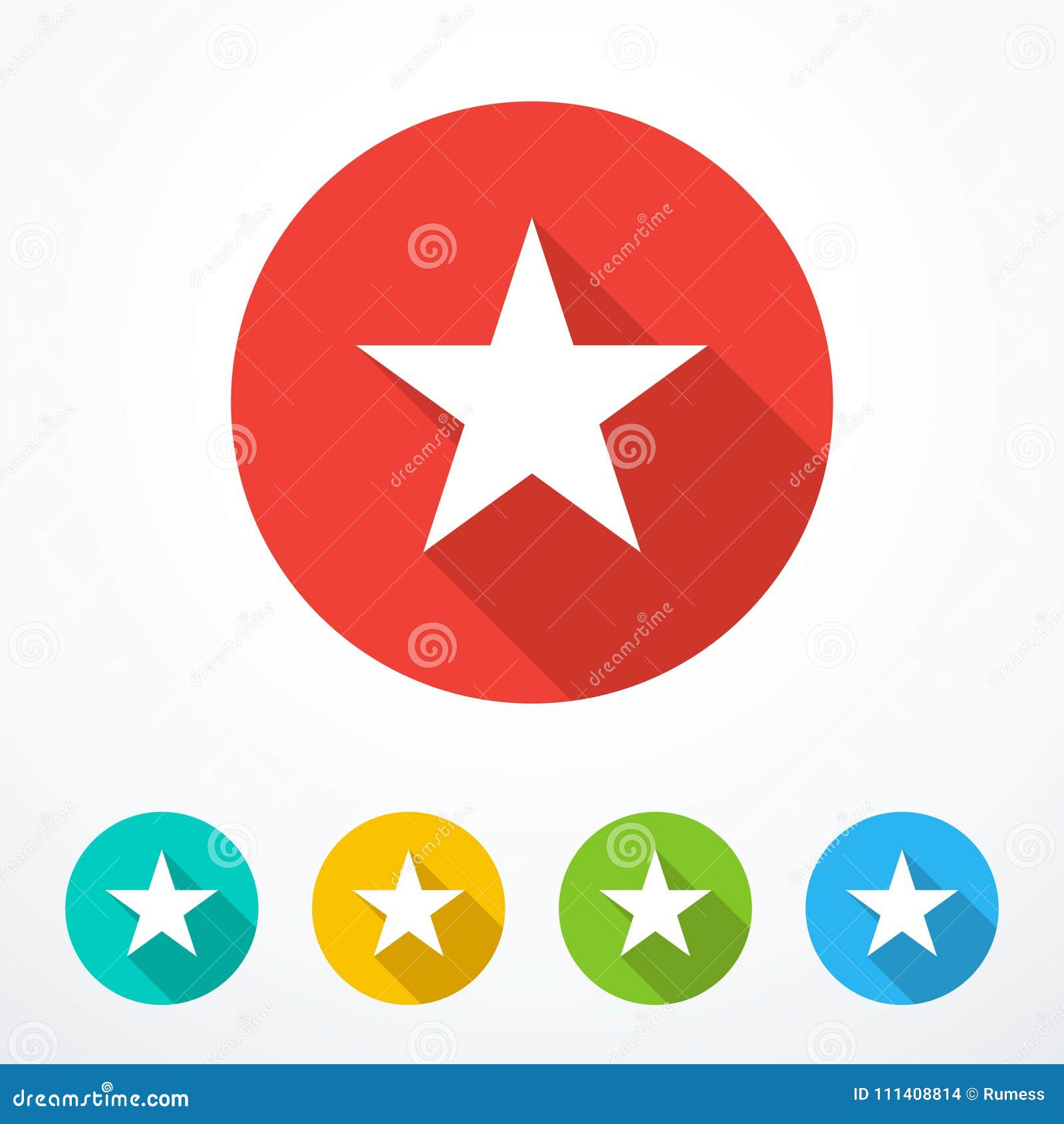 Set of Colored Star Icons. Vector Illustration Stock Vector ...