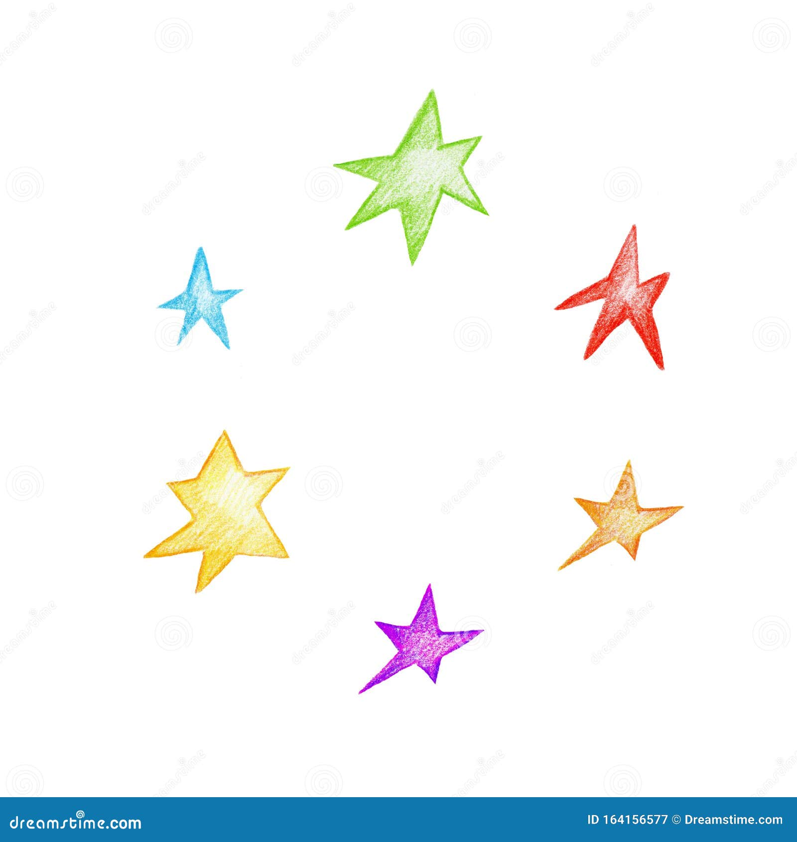 Set of Colored Stars Isolated on White Background. Stock Illustration ...