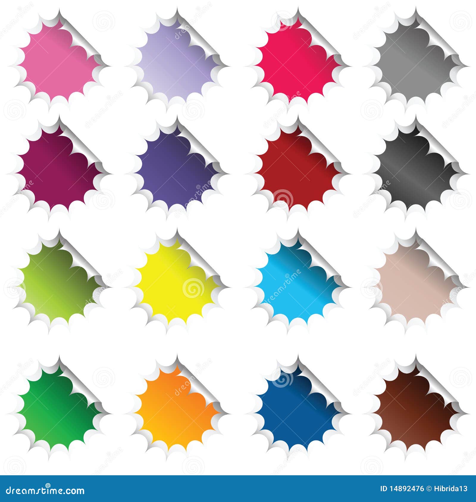 Set of colored stickers stock illustration. Illustration of sign - 14892476