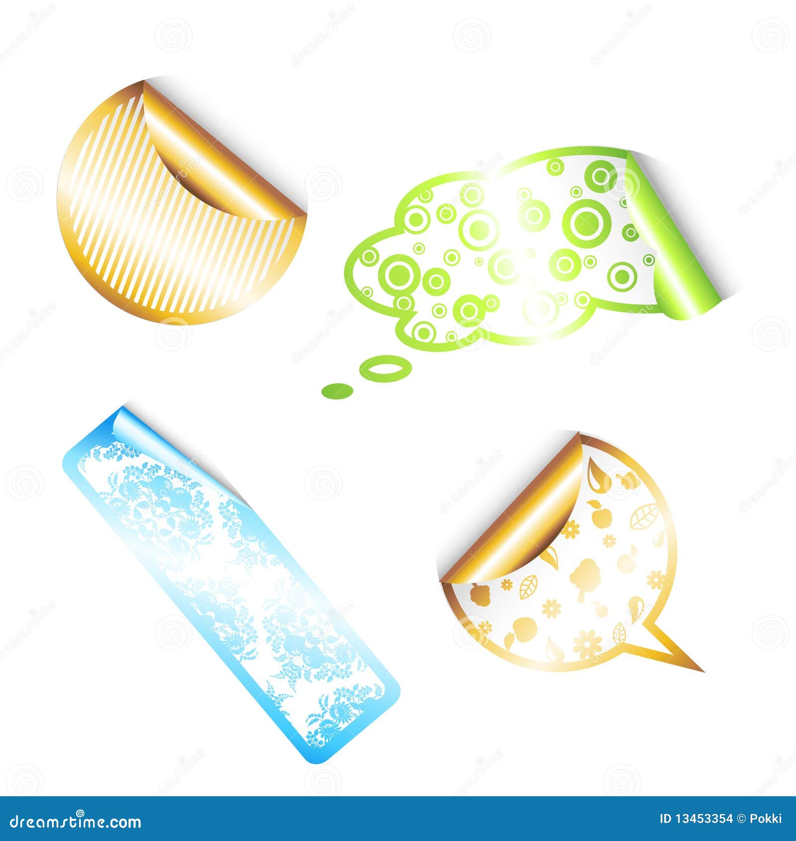 Set of Colored Stickers with Pattern. Stock Vector - Illustration of ...