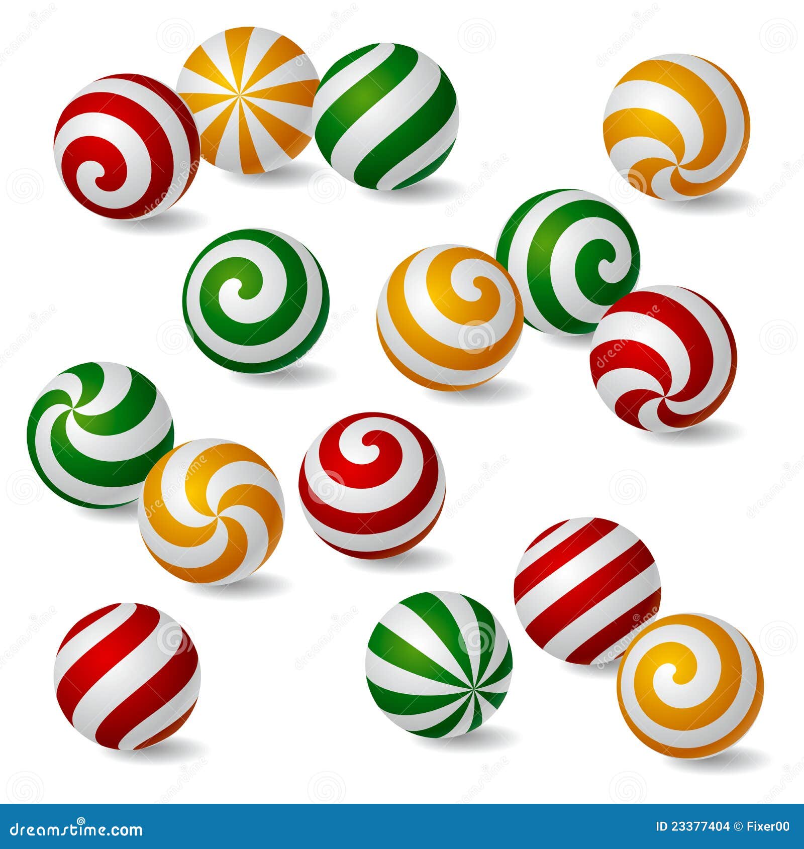 Set of Colored and Striped Spherical Icons Stock Vector - Illustration ...