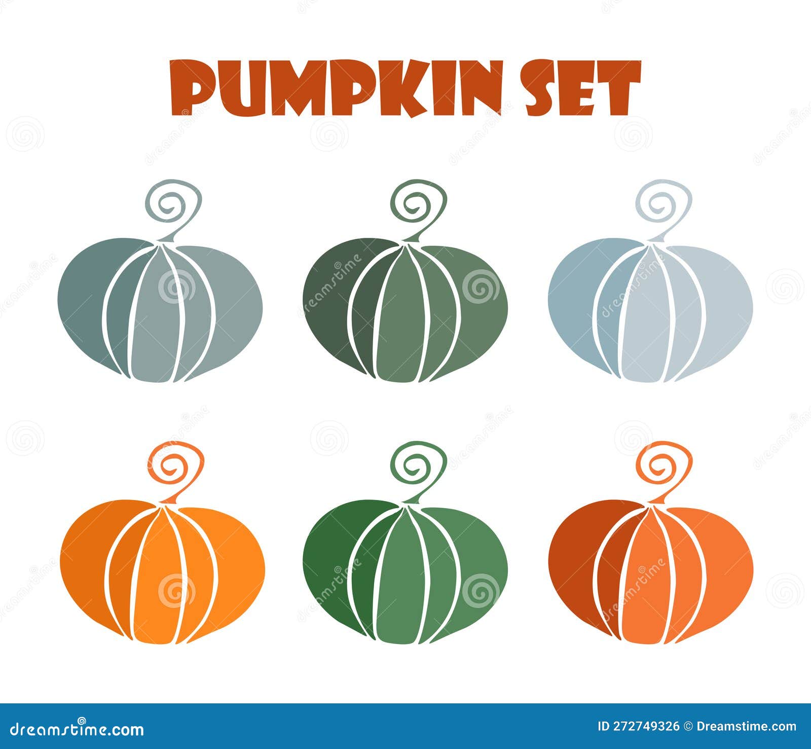Set of Colored Stylized Pumpkins Stock Vector - Illustration of nature ...