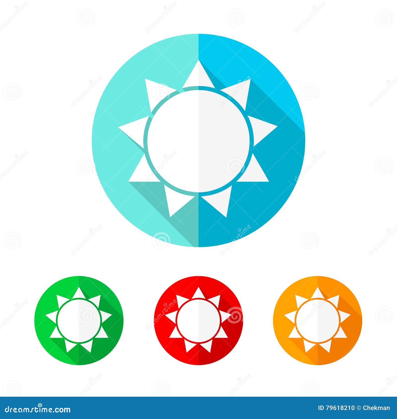 Set of Colored Sun Icons. Vector Illustration. Stock Illustration ...