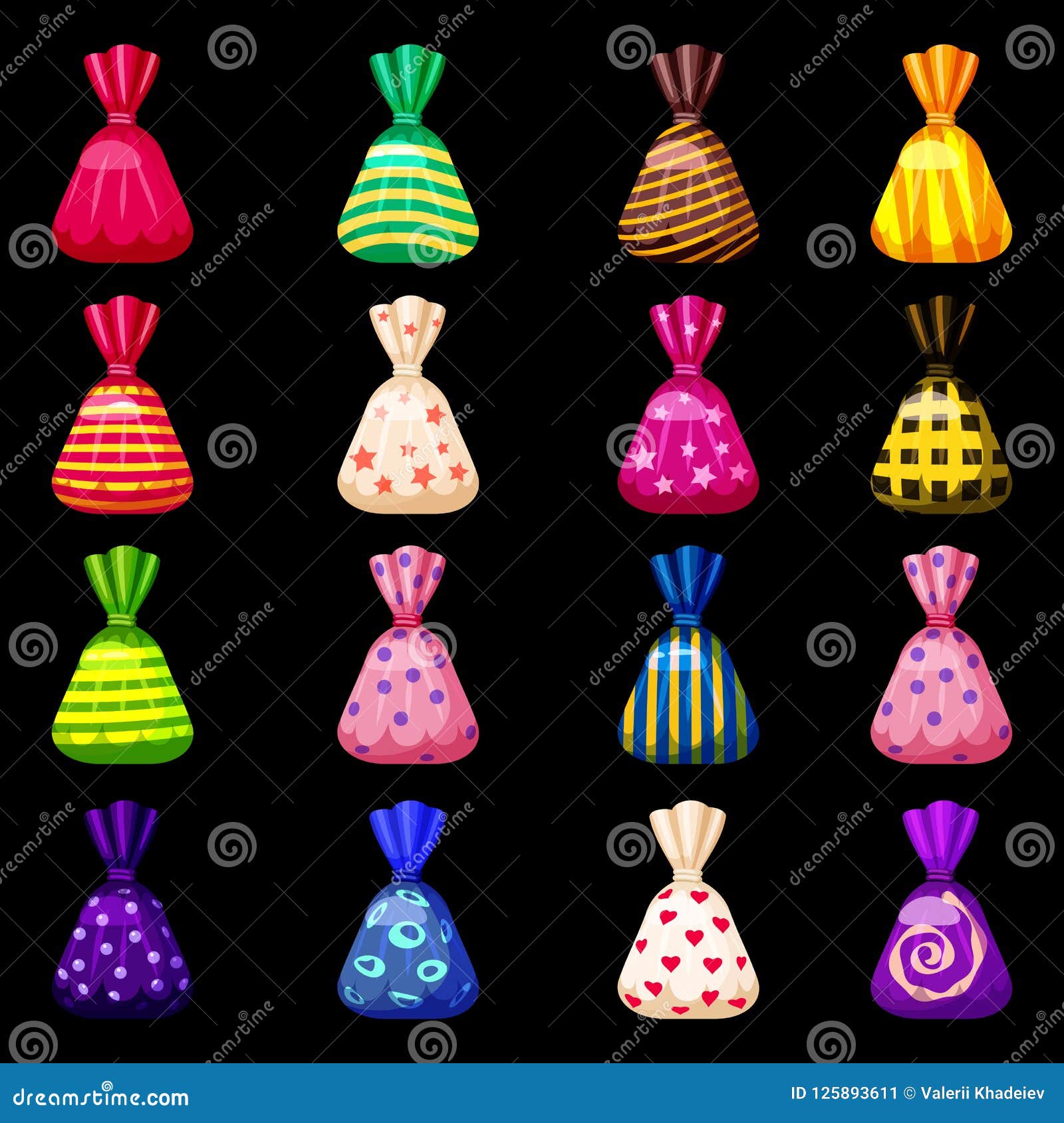 A Set of Colored Sweets in a Bright Festive Package of Various Bright ...
