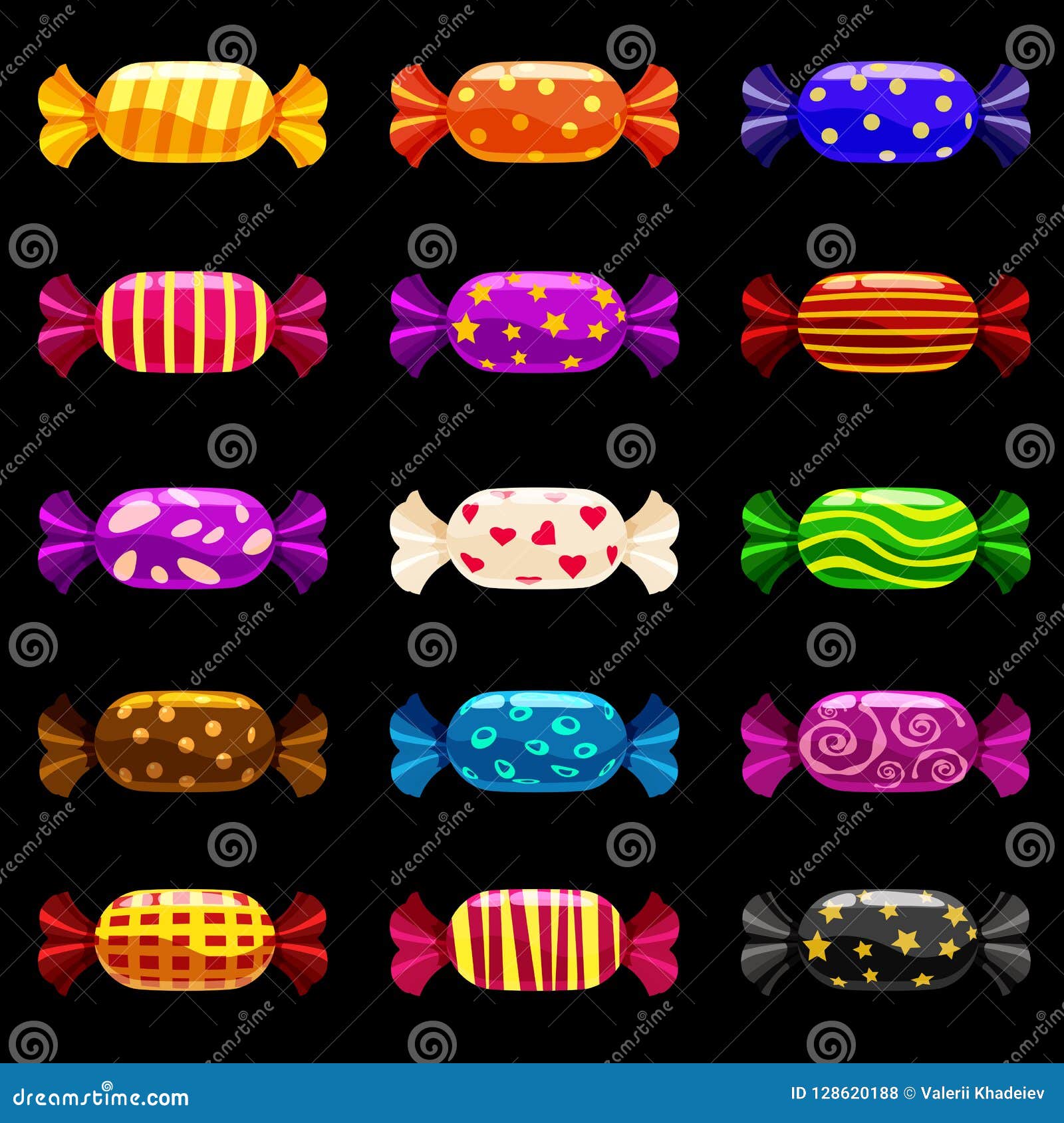 A Set of Colored Sweets in a Bright Festive Package of Various Bright ...