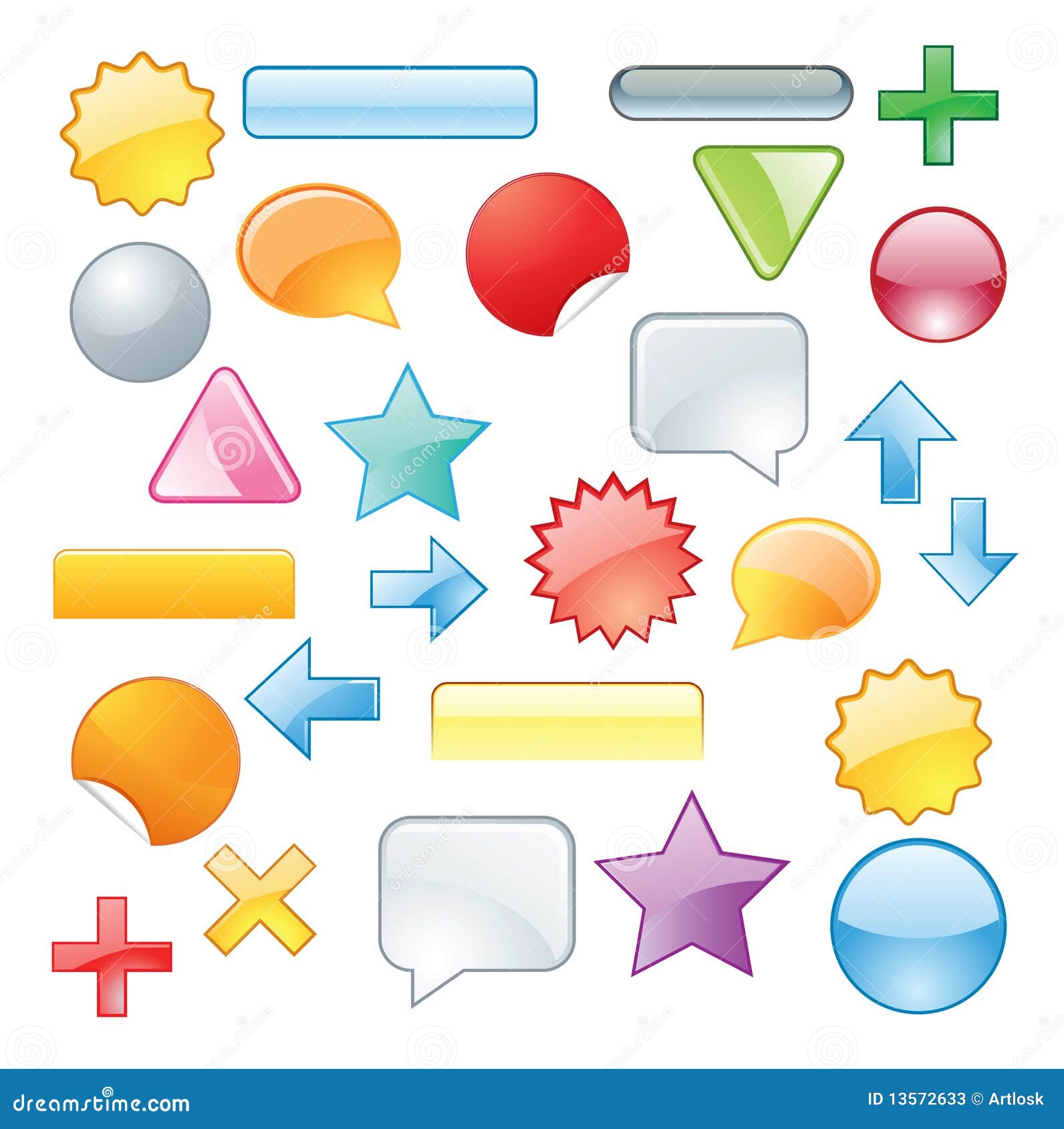 Set colored symbols stock vector. Illustration of oblong - 13572633