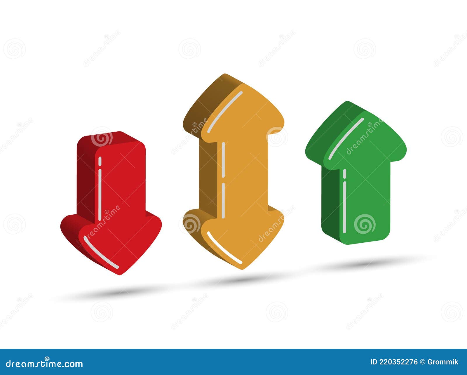 A Set of Colored Three-dimensional Arrows Stock Vector - Illustration ...