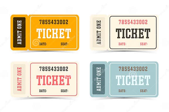 Set of colored tickets stock vector. Illustration of coupon - 284659741