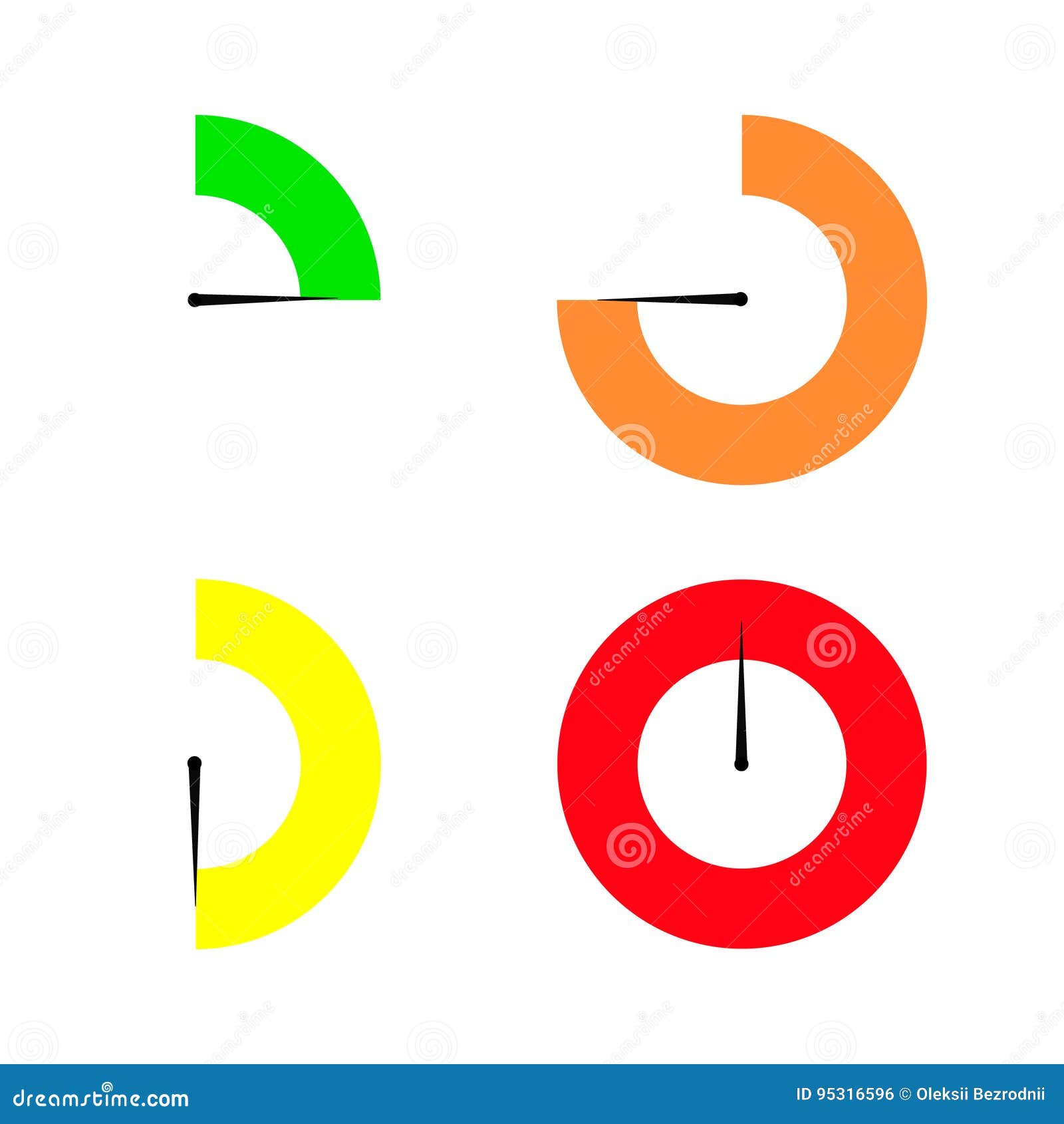 Set of colored timers stock vector. Illustration of hour - 95316596
