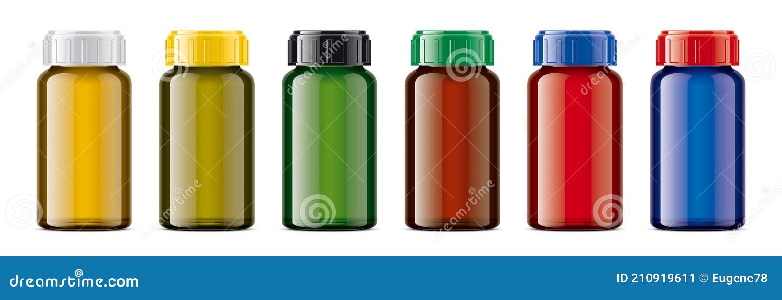 Set of Colored Transparent Plastic Bottles. Stock Vector - Illustration ...