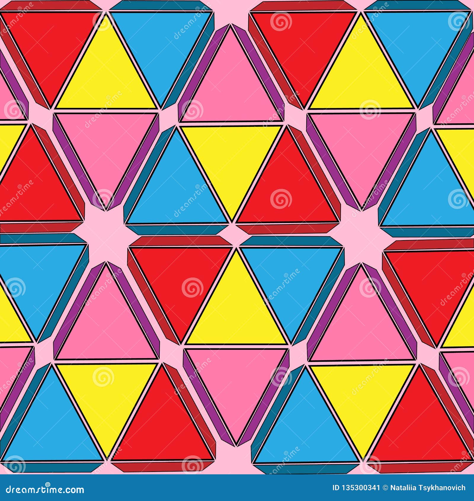 Set of Colored Triangles Geometric Background Pink Stock Vector ...