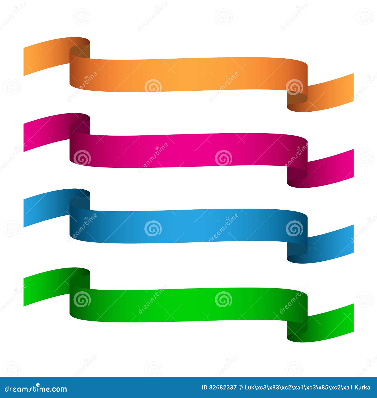 Set of Colored Vector Ribbons Stock Vector - Illustration of isolated ...