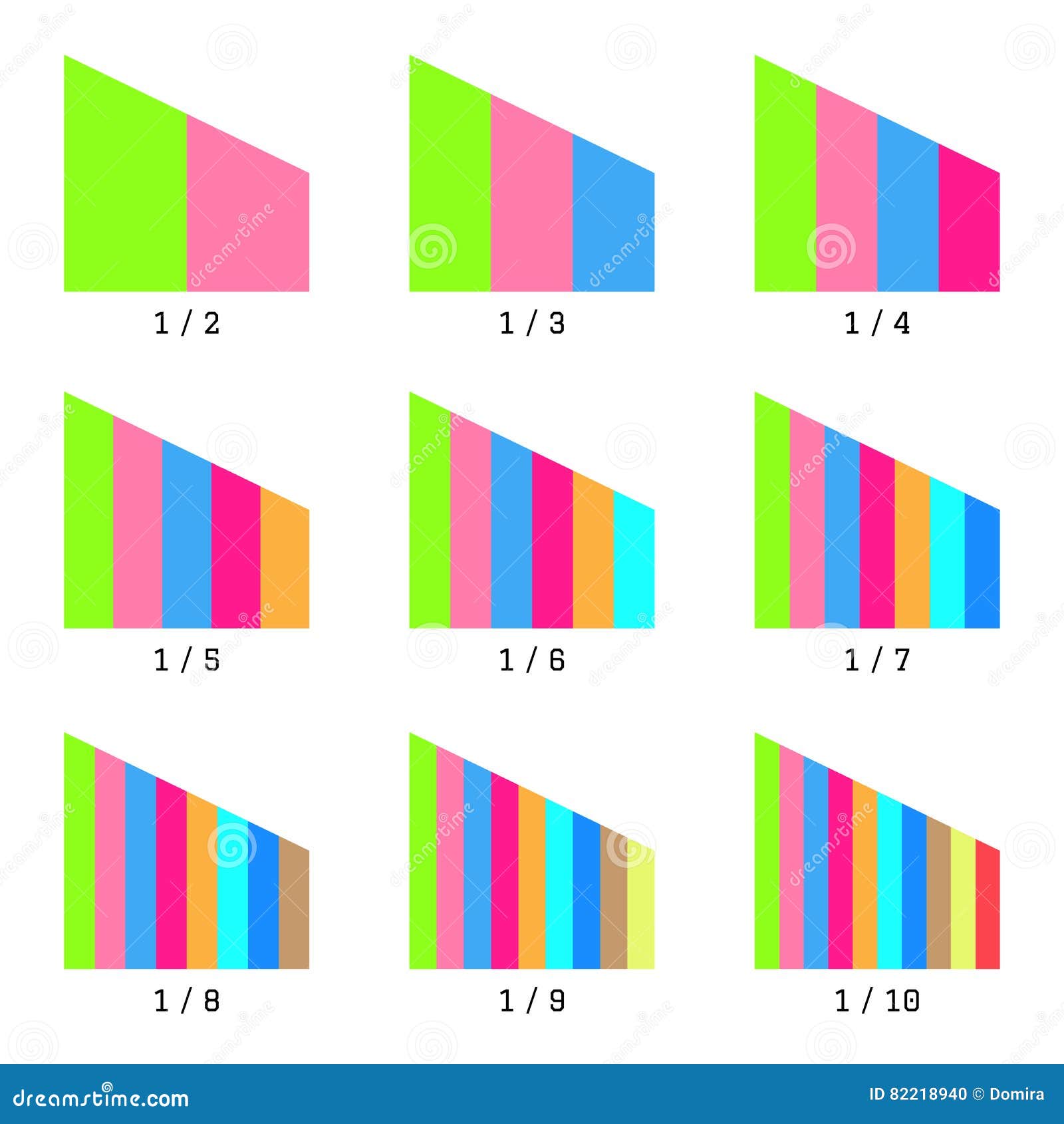 Set of Colored Vertical Layer Charts. Templates Graphs. Elements for ...