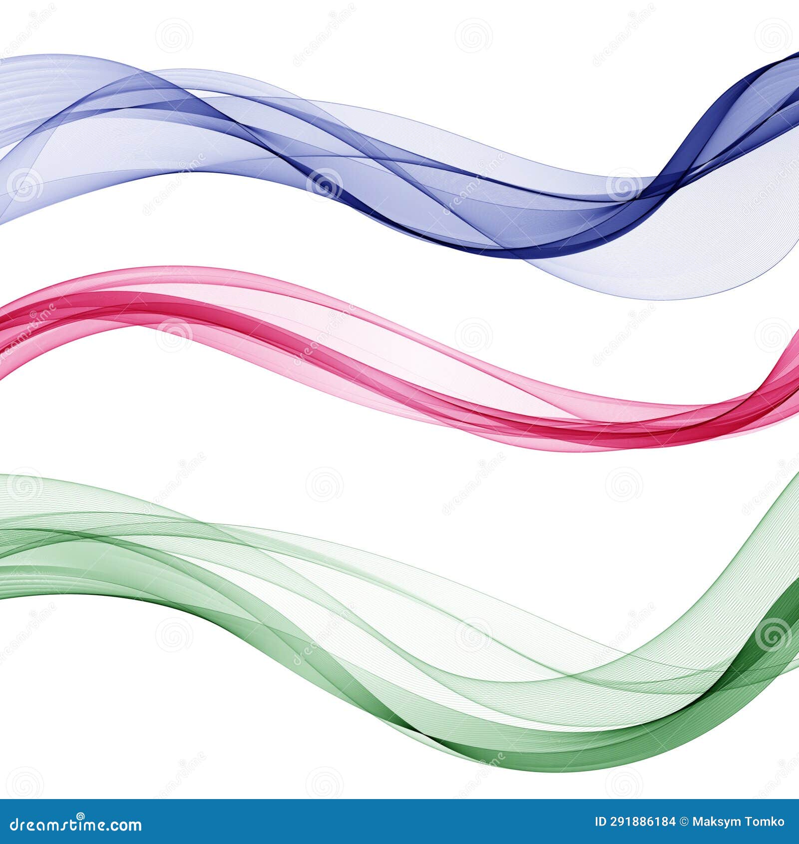 Set of Colored Waves. Abstract Vector Set. Decor Elements. Eps 10 Stock ...