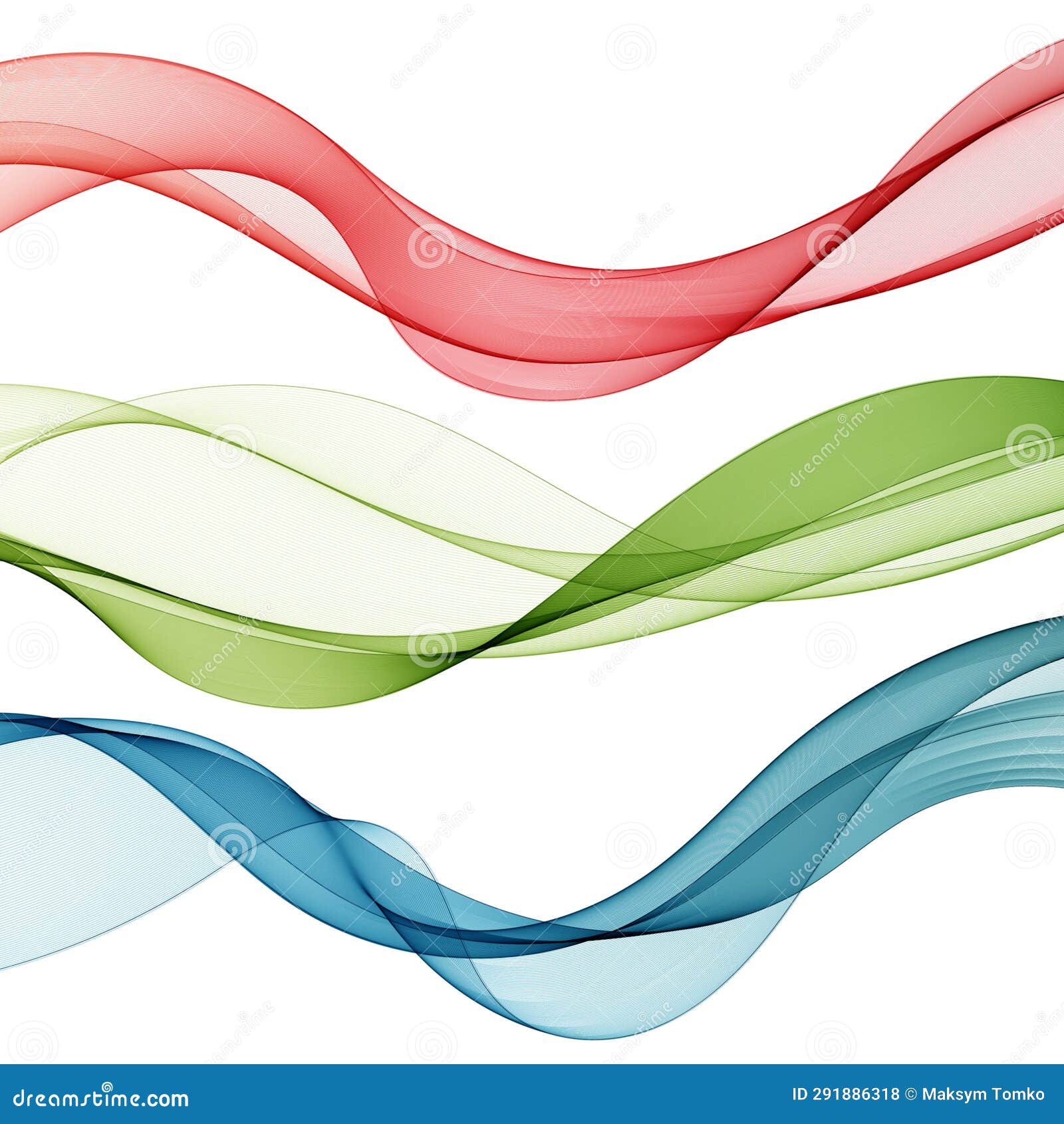 Set of Colored Waves. Abstract Vector Set. Decor Elements. Eps 10 Stock ...