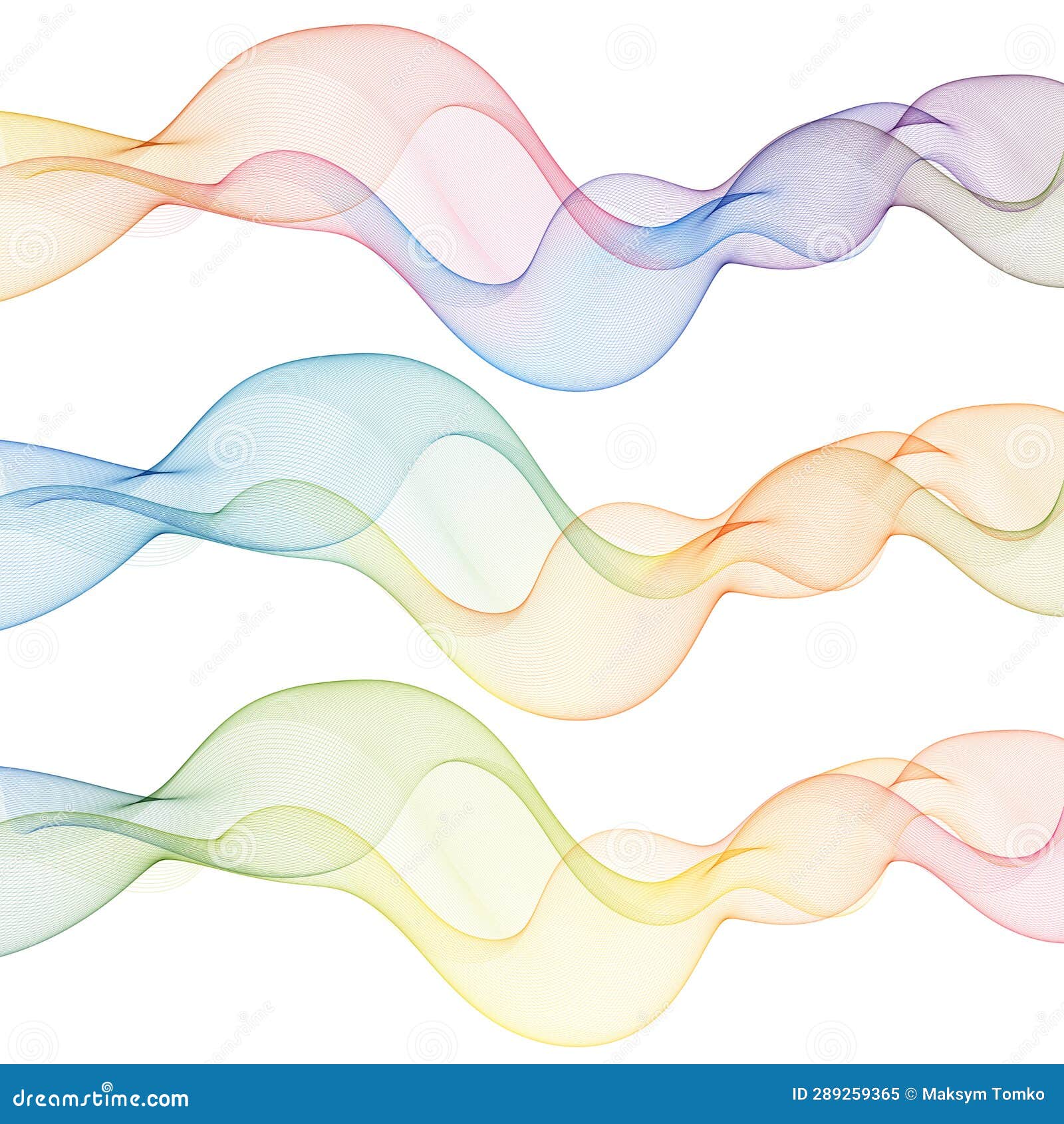 Set of Colored Waves. Abstract Vector Graphics. Eps 10 Stock Image ...