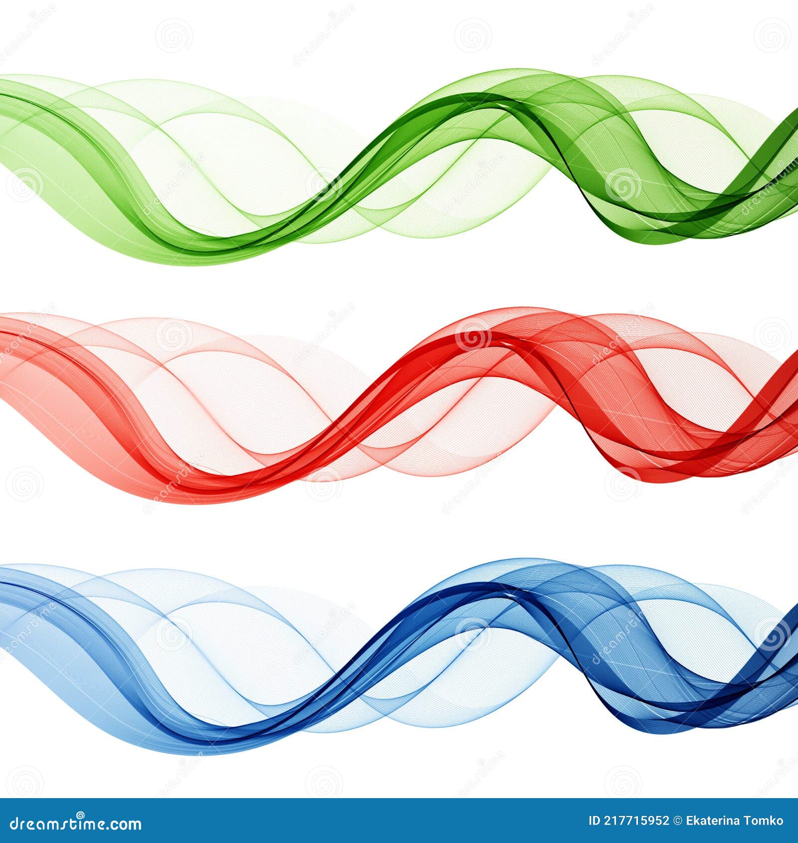 Set of Colored Waves. Abstract Vector Graphics. Eps 10 Stock Vector ...