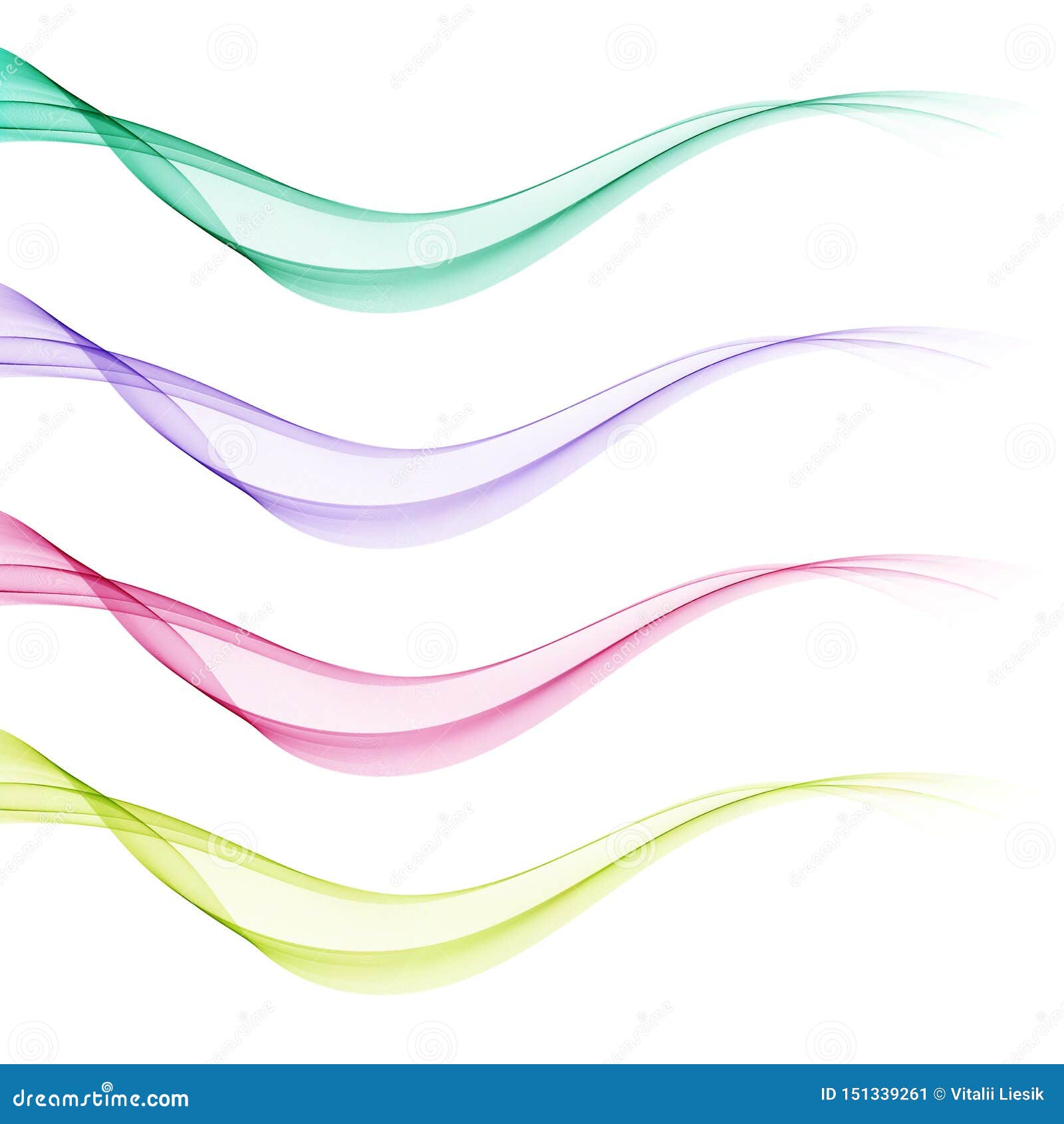 Set of Colored Waves Vector Wave Color Set Stock Vector - Illustration ...