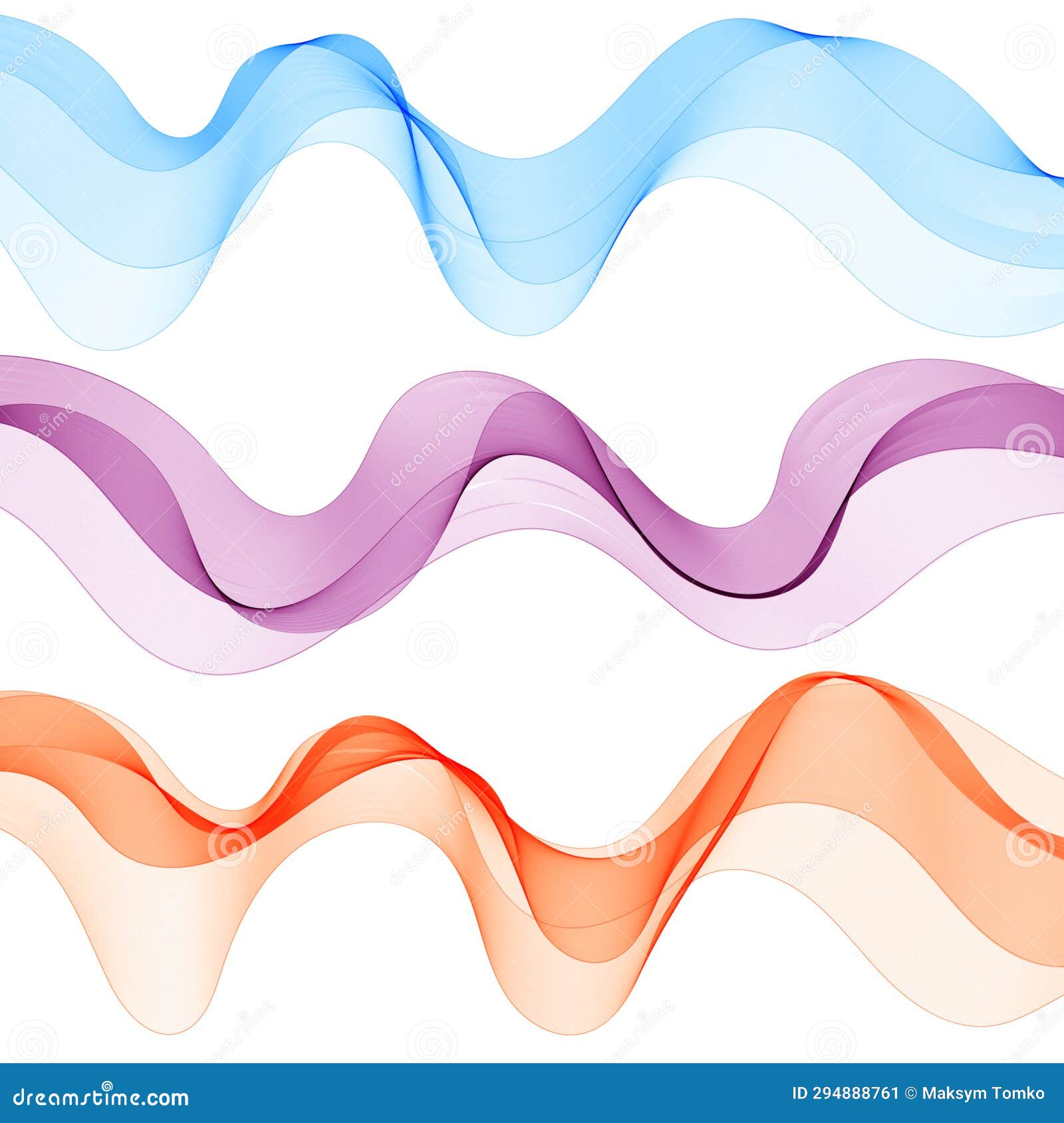 Set of Colored Waves. Colorfull Wave. Abstract Vector Pattern. Eps 10 ...
