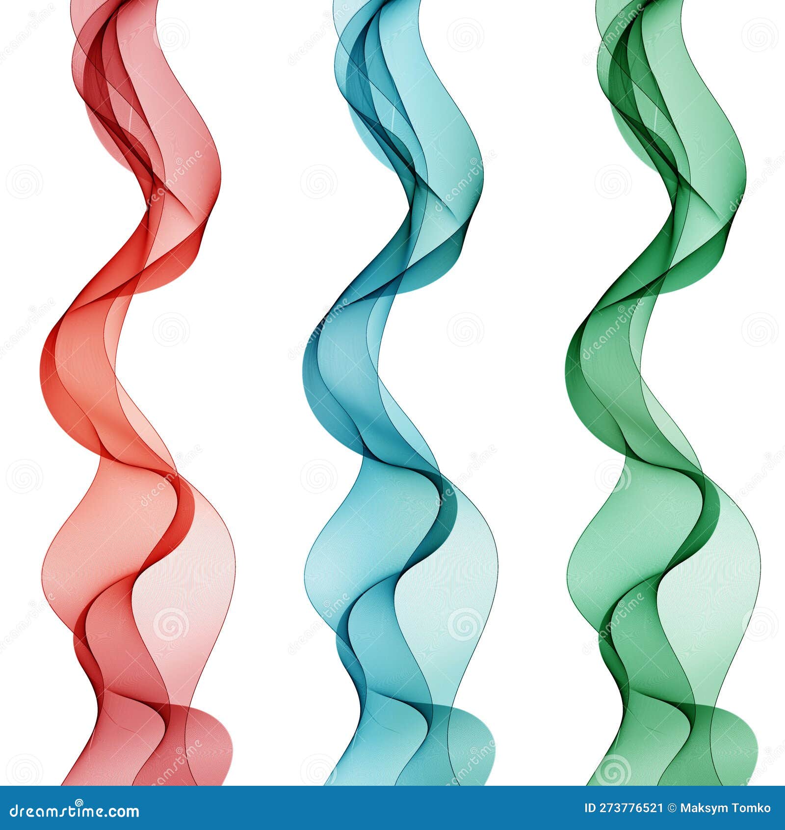 Set of Colored Waves. Elements of Modern Decor. Wave Pattern. Eps 10 ...