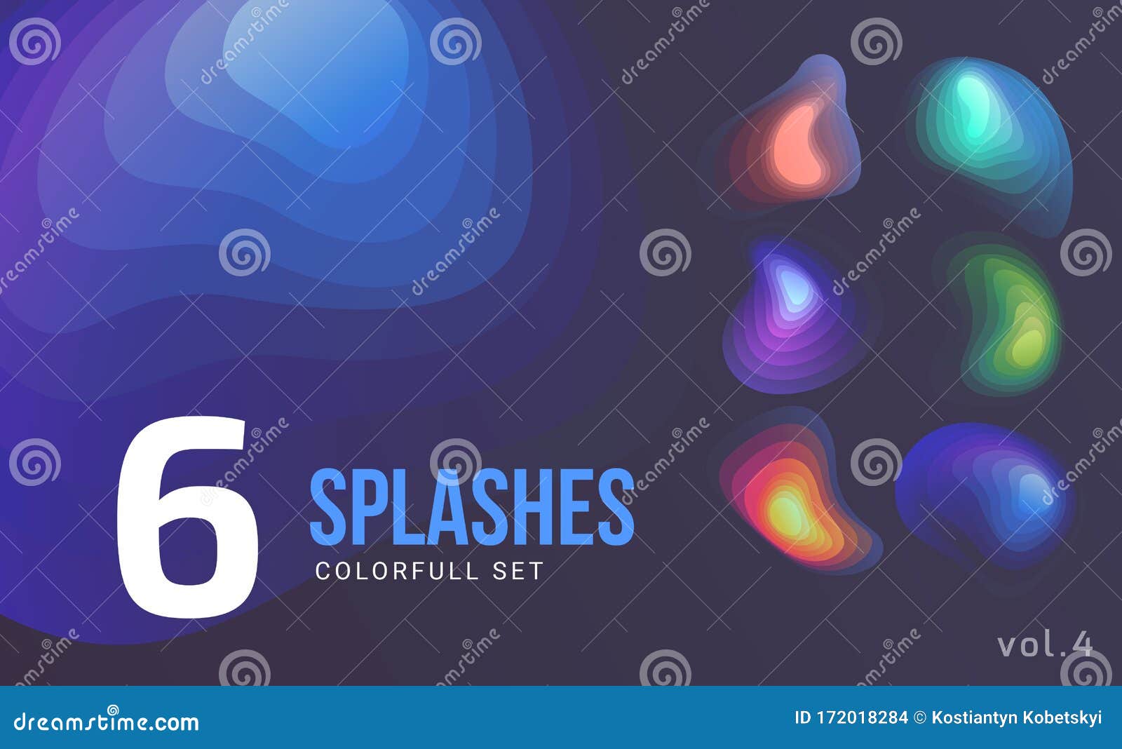 Set of Colorful Abstract Blend Shapes. Vector Stock Vector ...