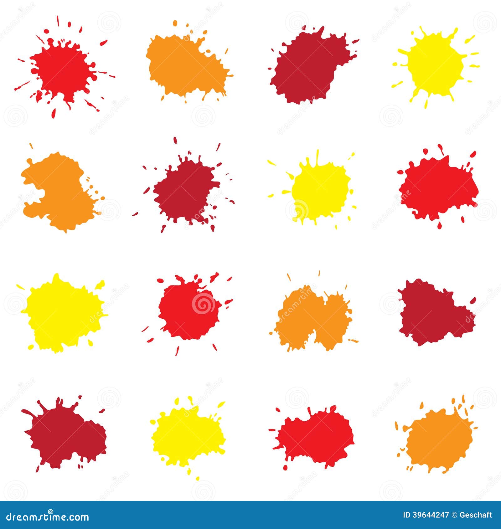 Set of Colorful Abstract Drops Stock Vector - Illustration of brush ...