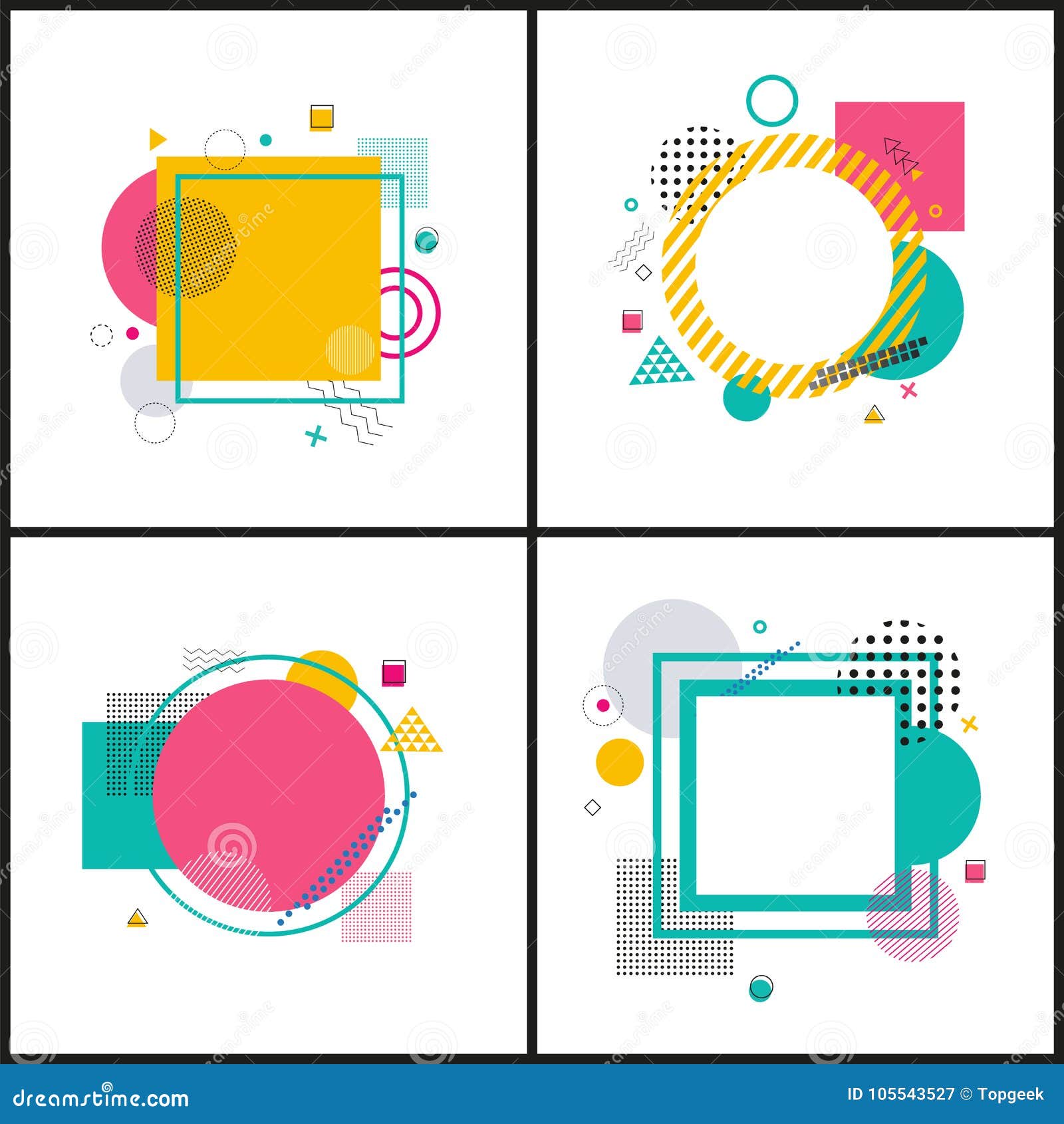 Set Colorful Abstract Frames on Illustration Stock Vector ...