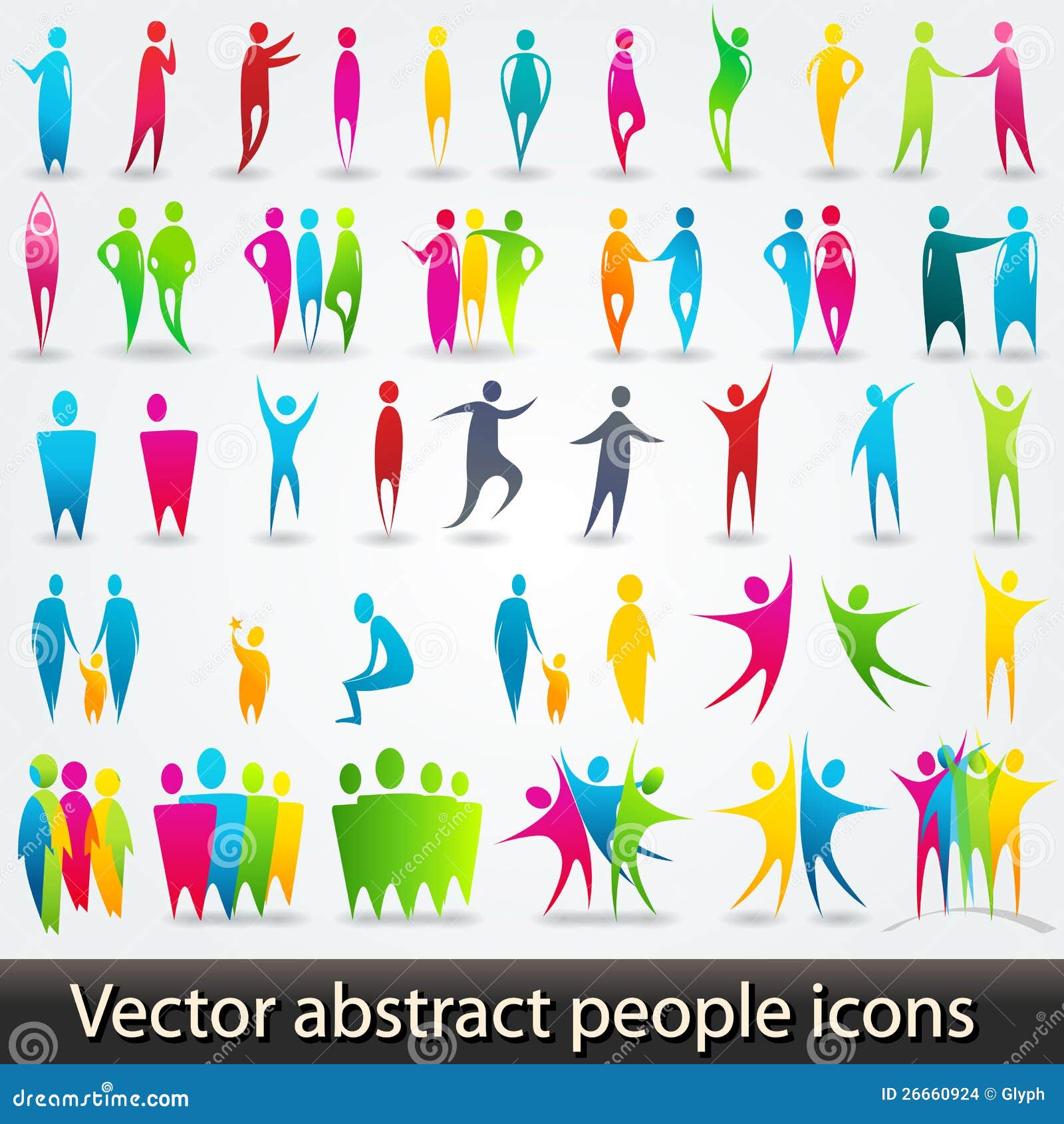Set Of Colorful Abstract People Silhouettes Stock Images - Image: 26660924 Set Of Colorful Abstract People Silhouettes Stock Images - Image: 26660924