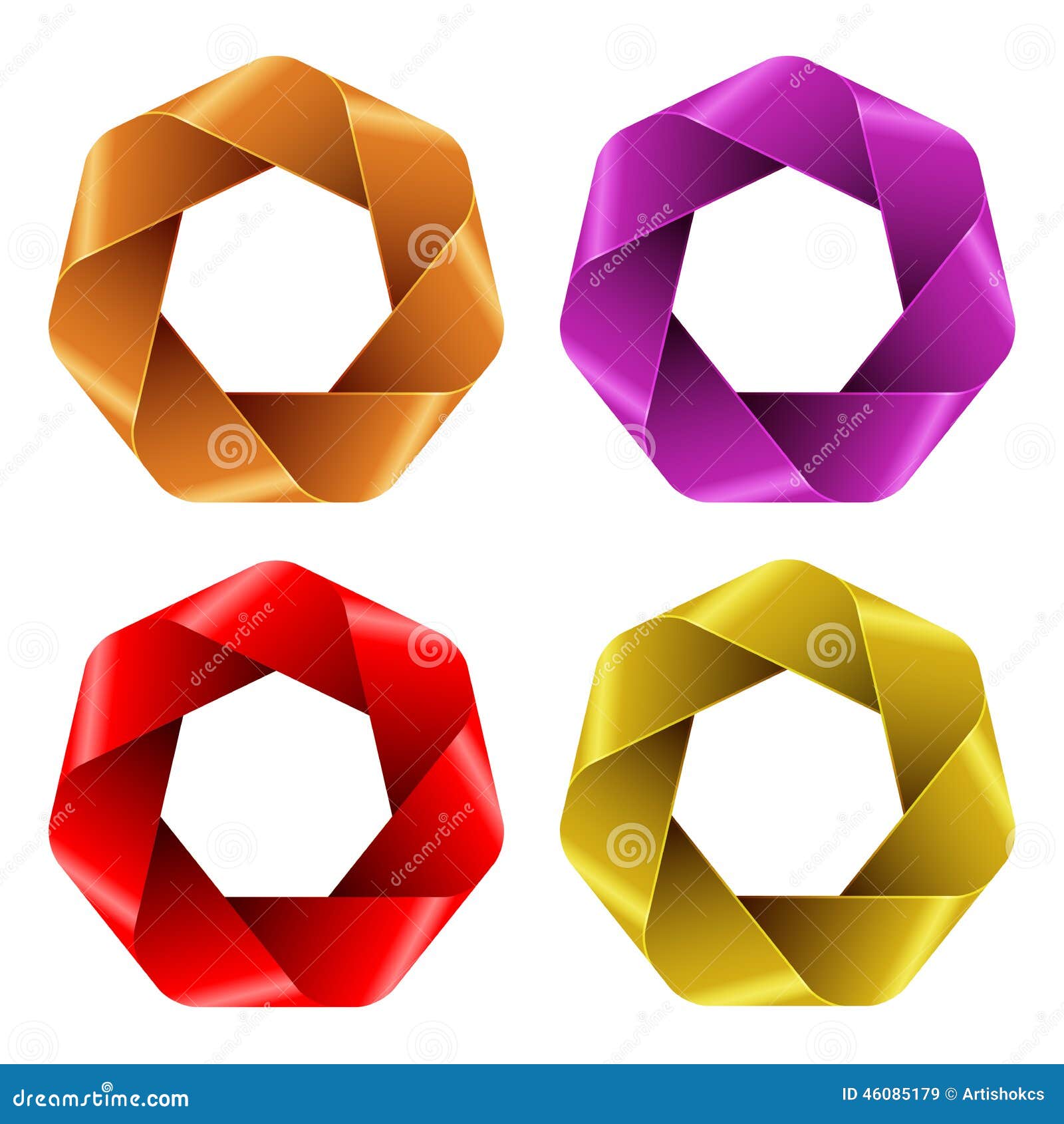 Set of Colorful Abstract Polygon Icons. Stock Vector - Illustration of ...