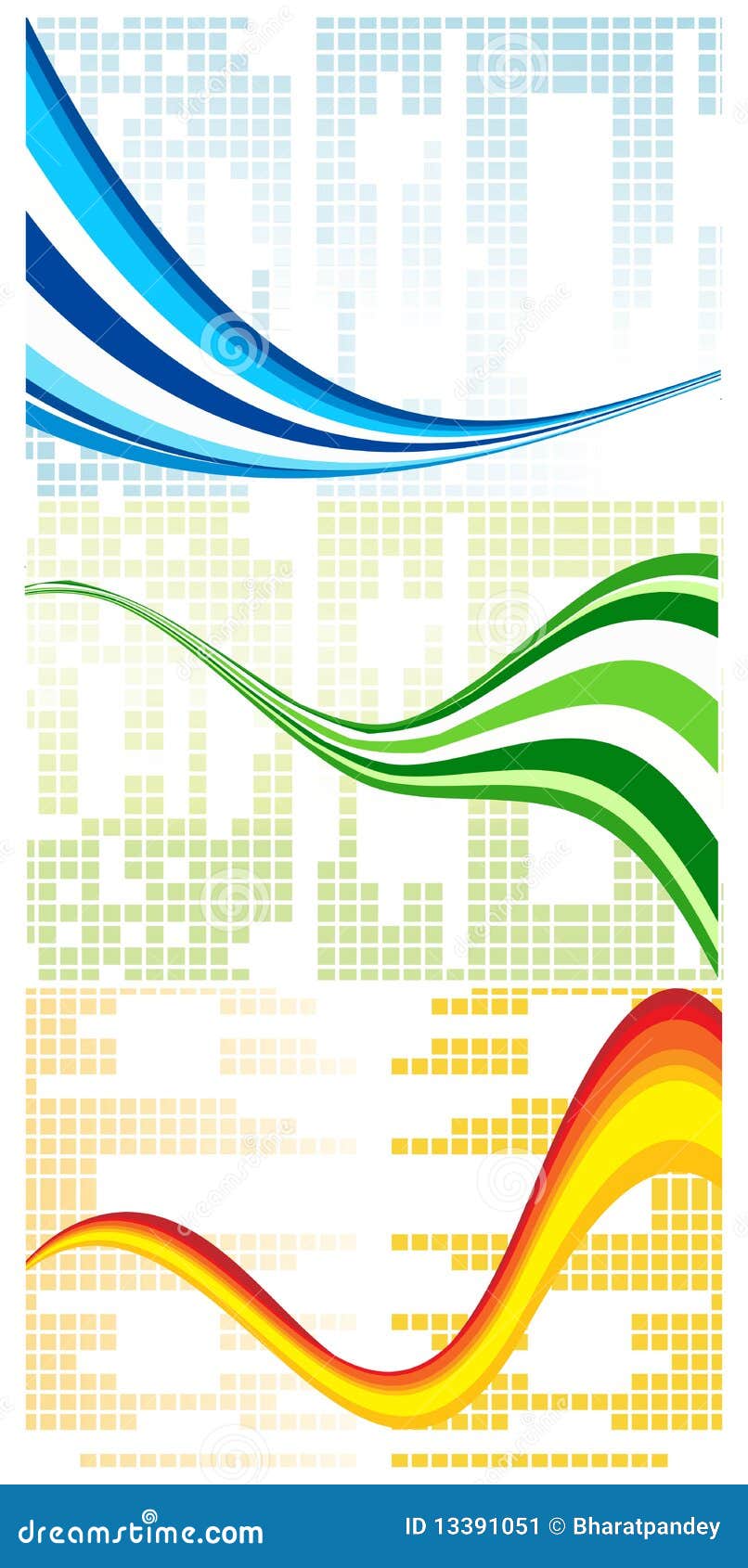 Set of Colorful Abstract Wave Backgrounds Stock Vector - Illustration ...
