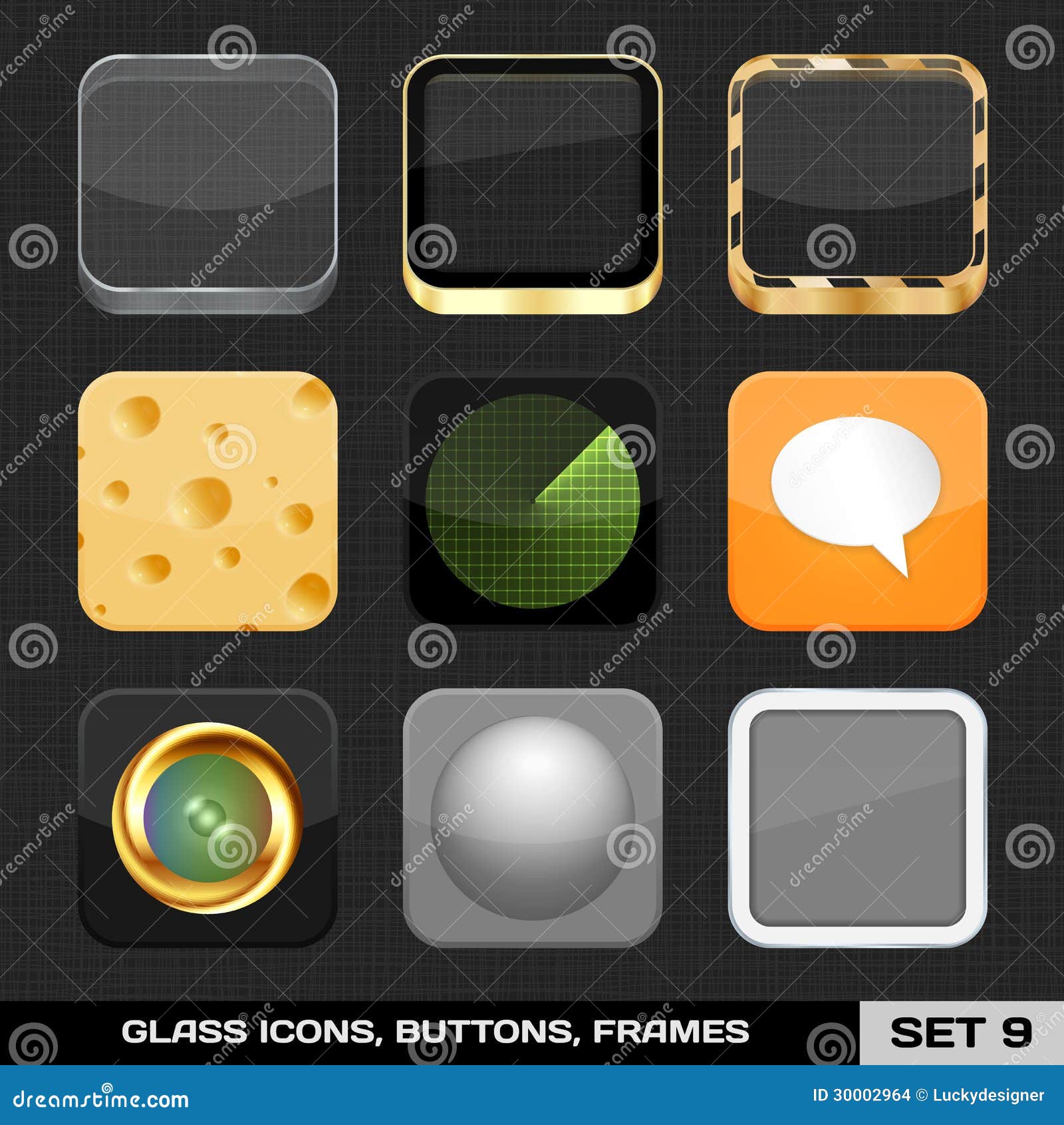 Set of Colorful App Icon Frames Stock Vector - Illustration of ...