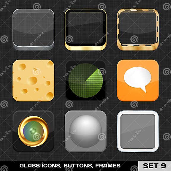 Set of Colorful App Icon Frames Stock Vector - Illustration of ...