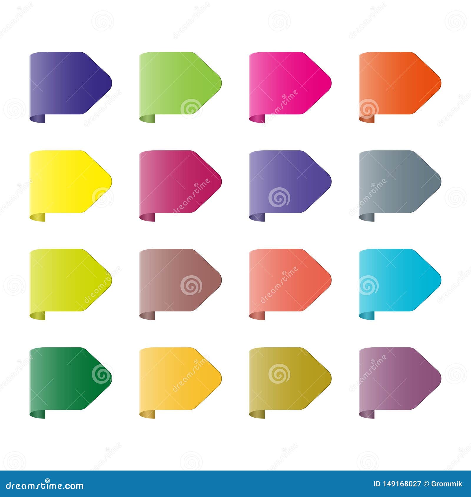 Set of Colorful Arrow Bookmarks with Place for Text Stock Vector ...