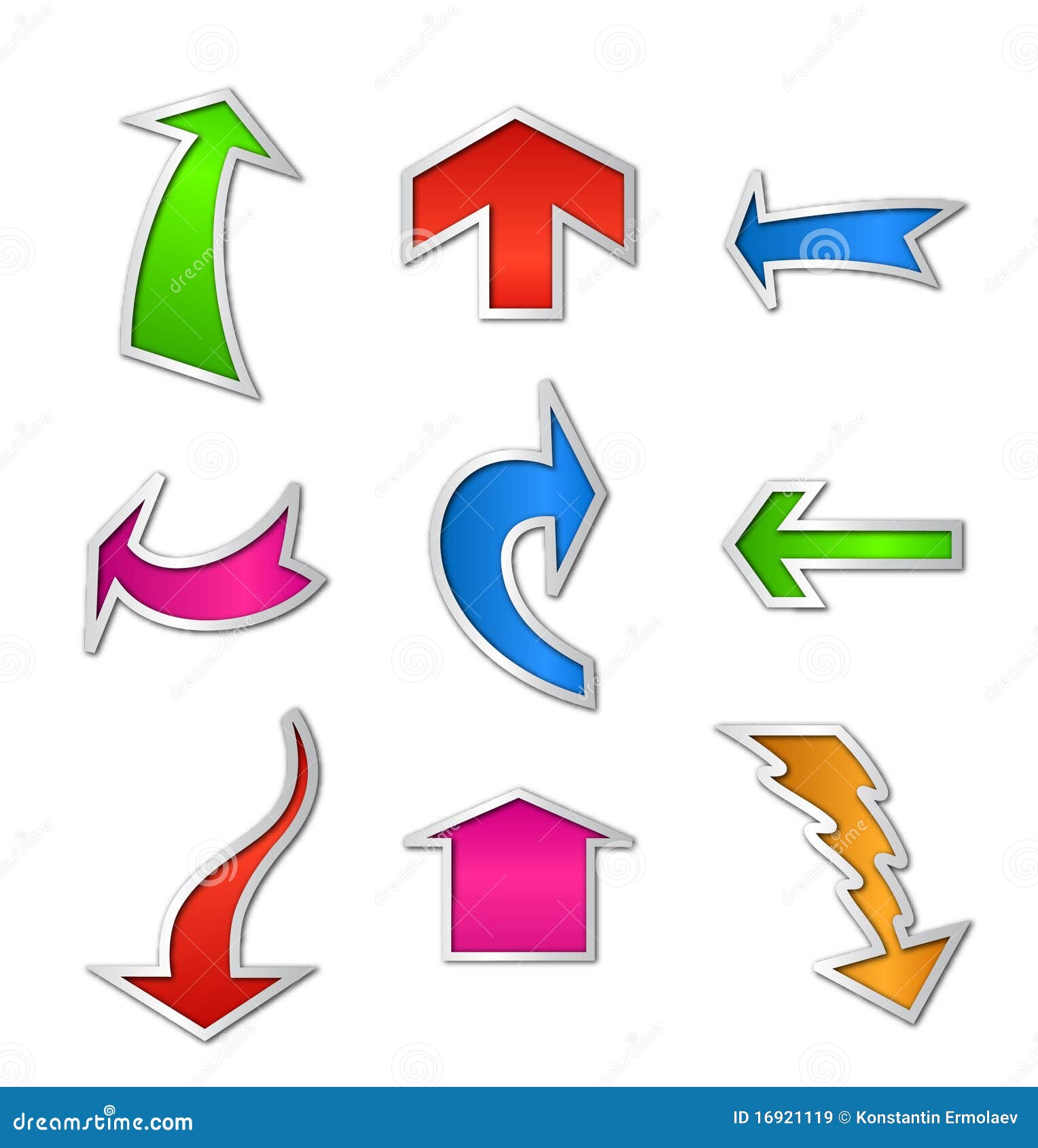 Set Colorful Arrow Stickers. Vector Illustration Stock Illustration ...