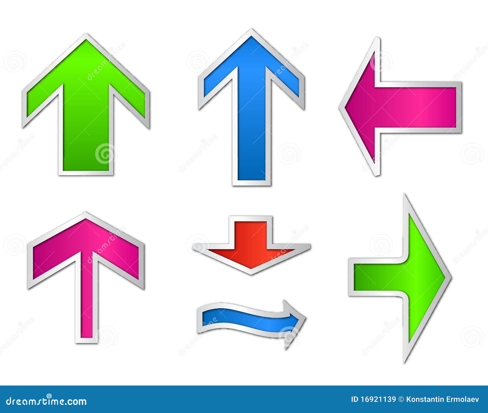 Set Colorful Arrow Stickers. Vector Illustration Stock Illustration ...