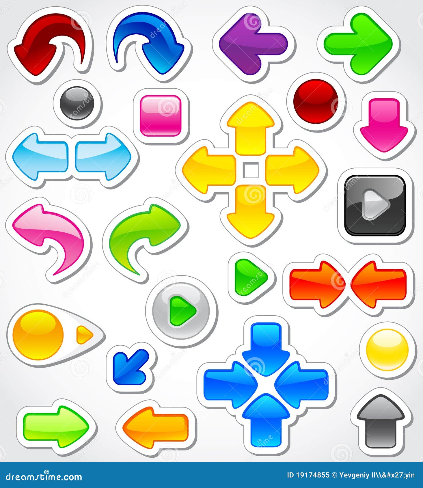 Set of colorful arrows stock vector. Illustration of collection - 19174855