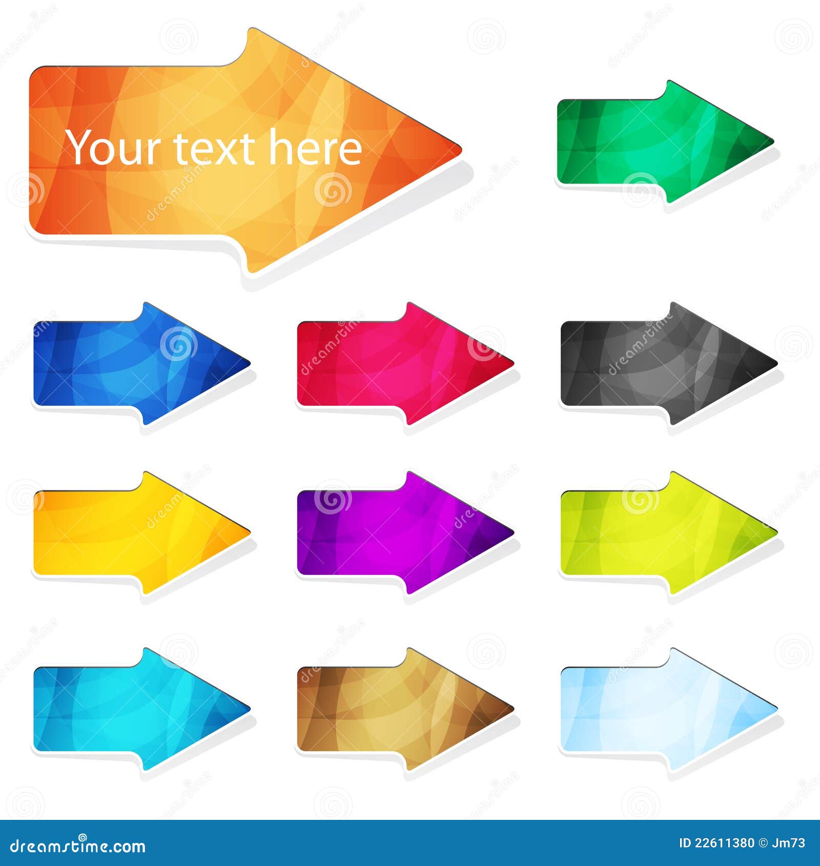 Set of colorful arrows stock vector. Illustration of click - 22611380