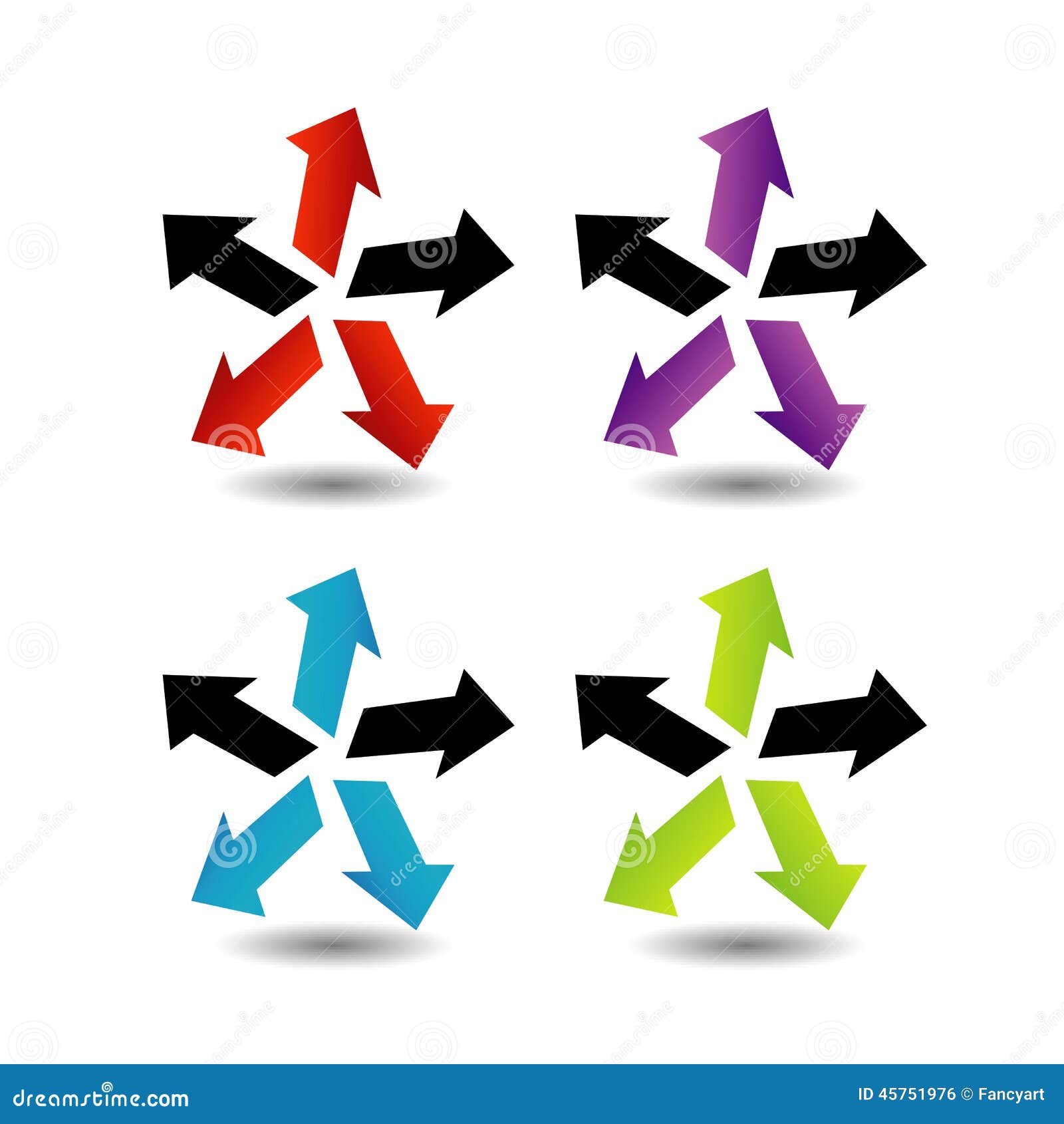 Set of colorful arrows stock vector. Illustration of pointing - 45751976