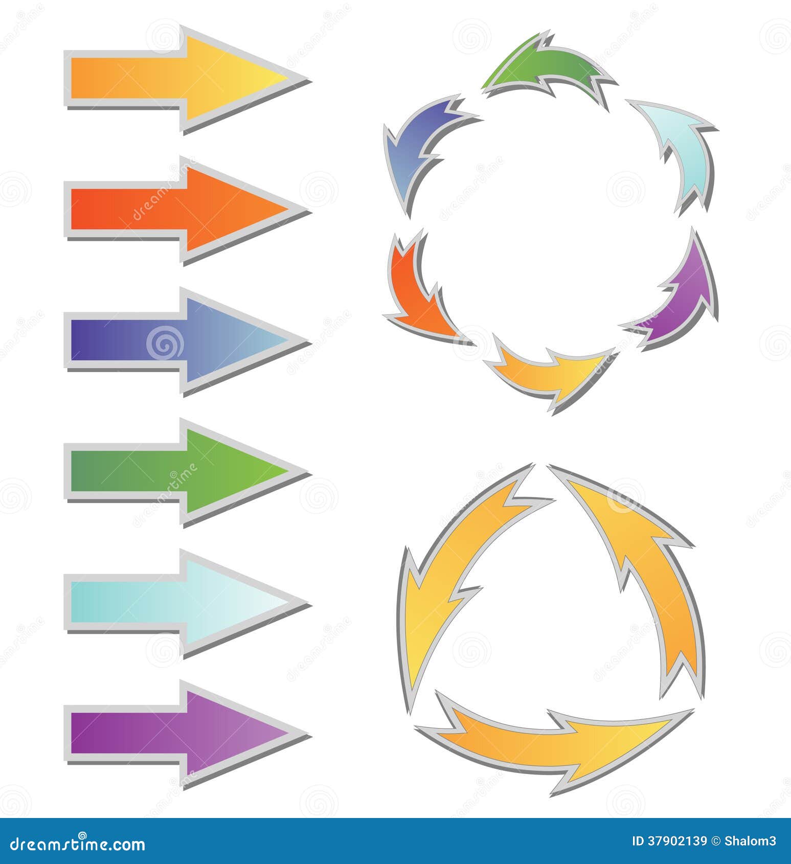 Set of Colorful Arrows and Diagram Stock Vector - Illustration of ...