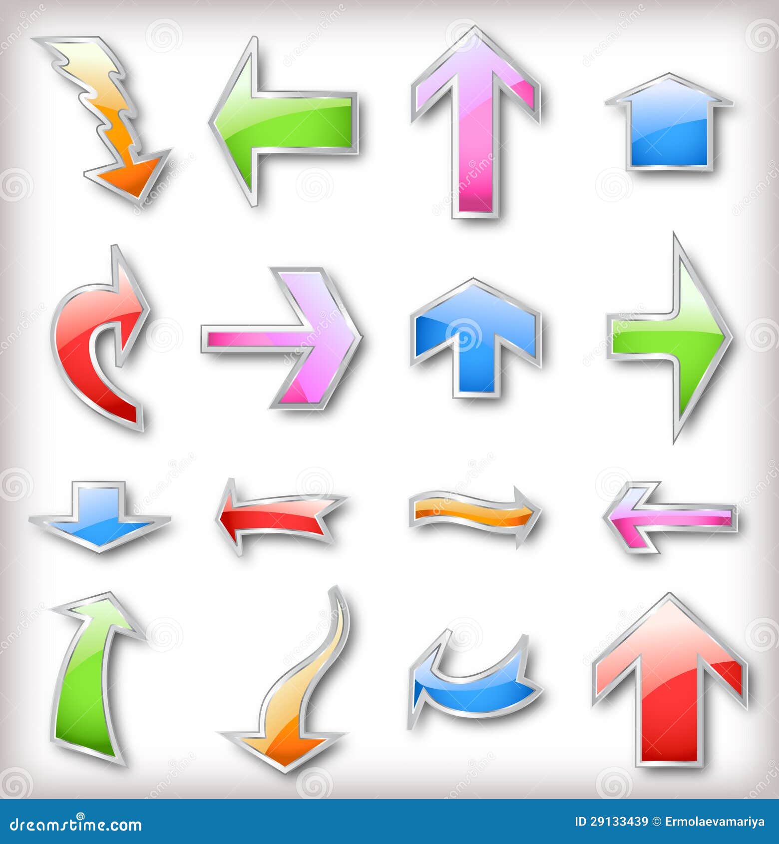 Set Colorful Arrows. Vector Stock Vector - Illustration of cursor ...
