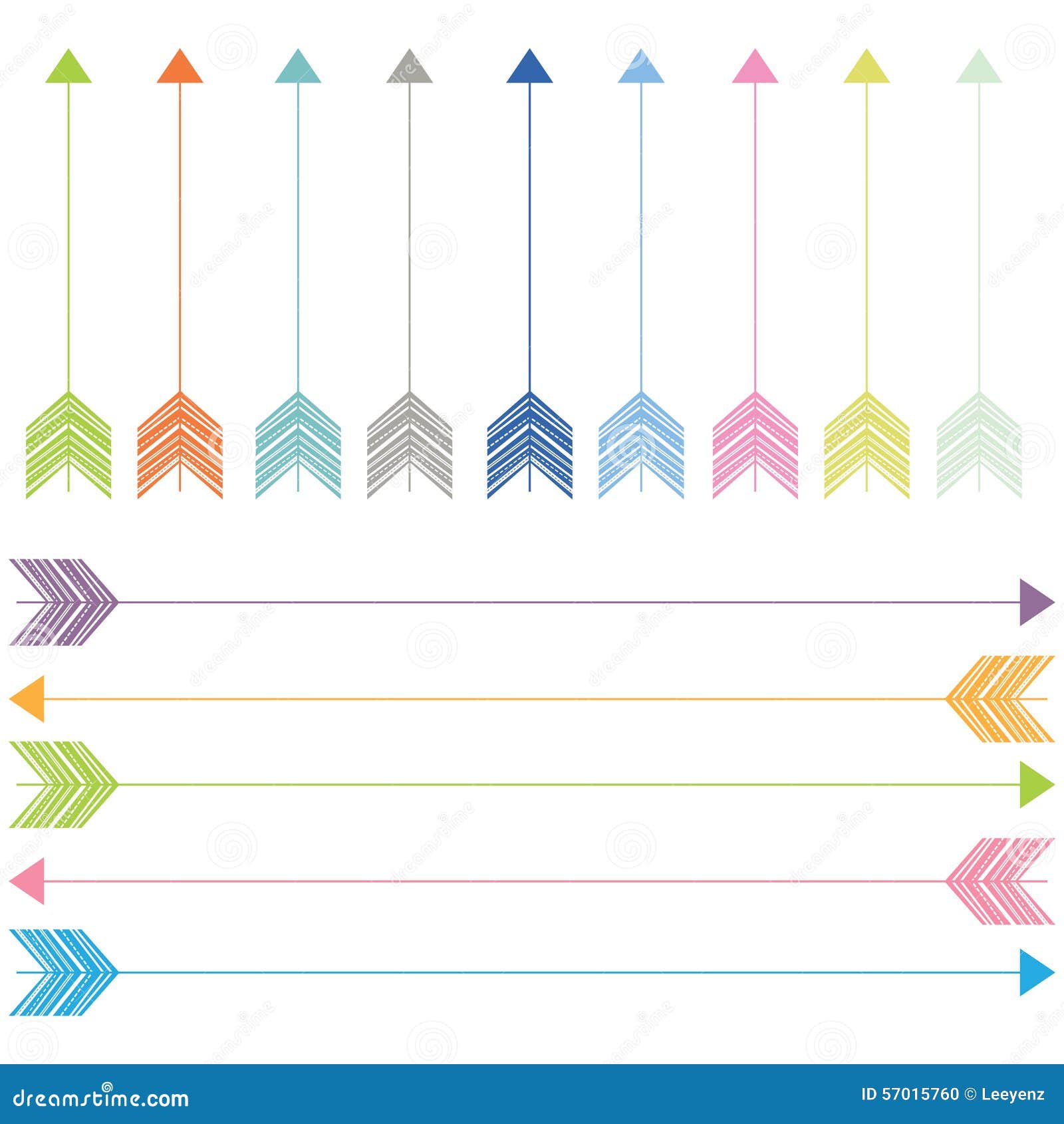 Set of Colorful Arrows stock vector. Illustration of american - 57015760