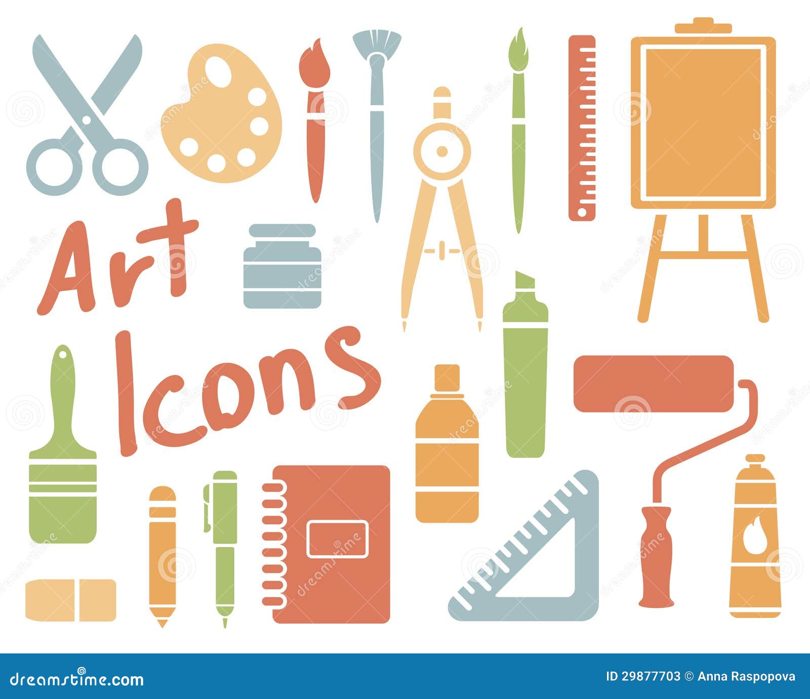 Art set stock vector. Illustration of ruler, marker, crayon - 29877703