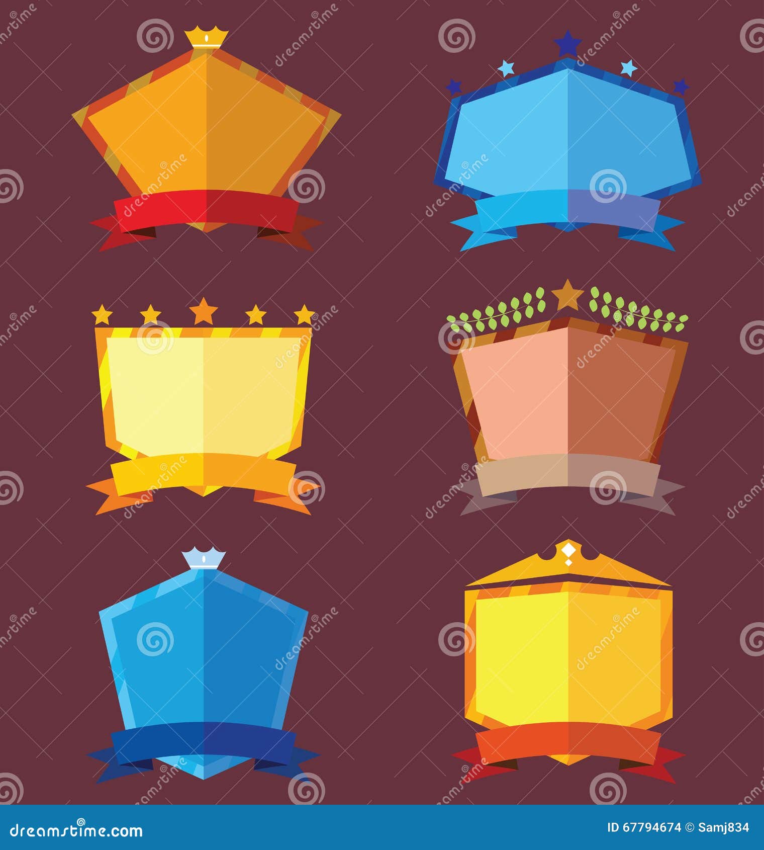 Set of Colorful Badges stock vector. Illustration of symbol - 67794674